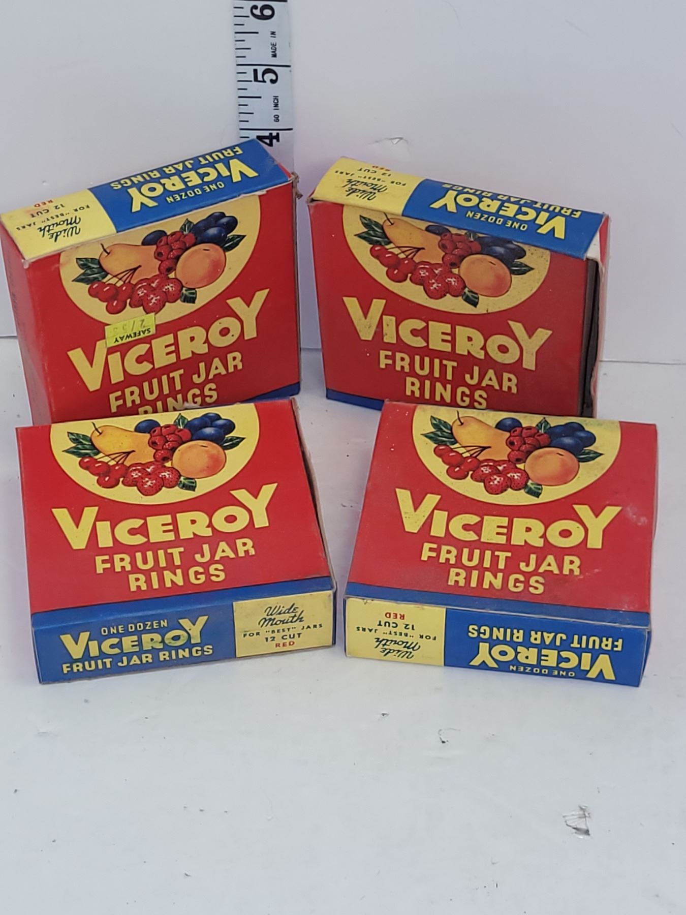 Lot of 4 Vintage NOS Viceroy Wide Mouth Rubber Canning Rings