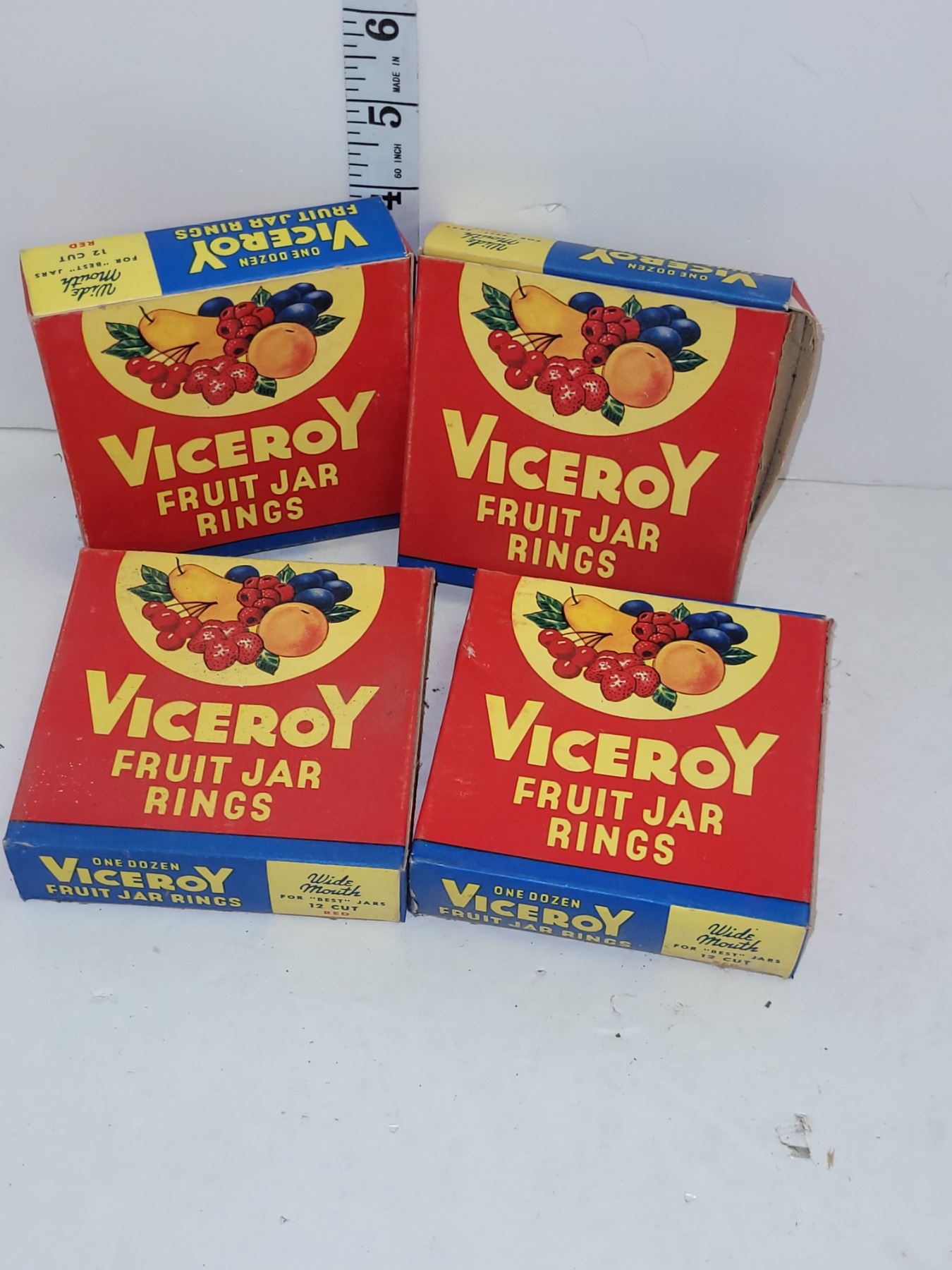 Lot of 4 Vintage NOS Viceroy Wide Mouth Rubber Canning Rings