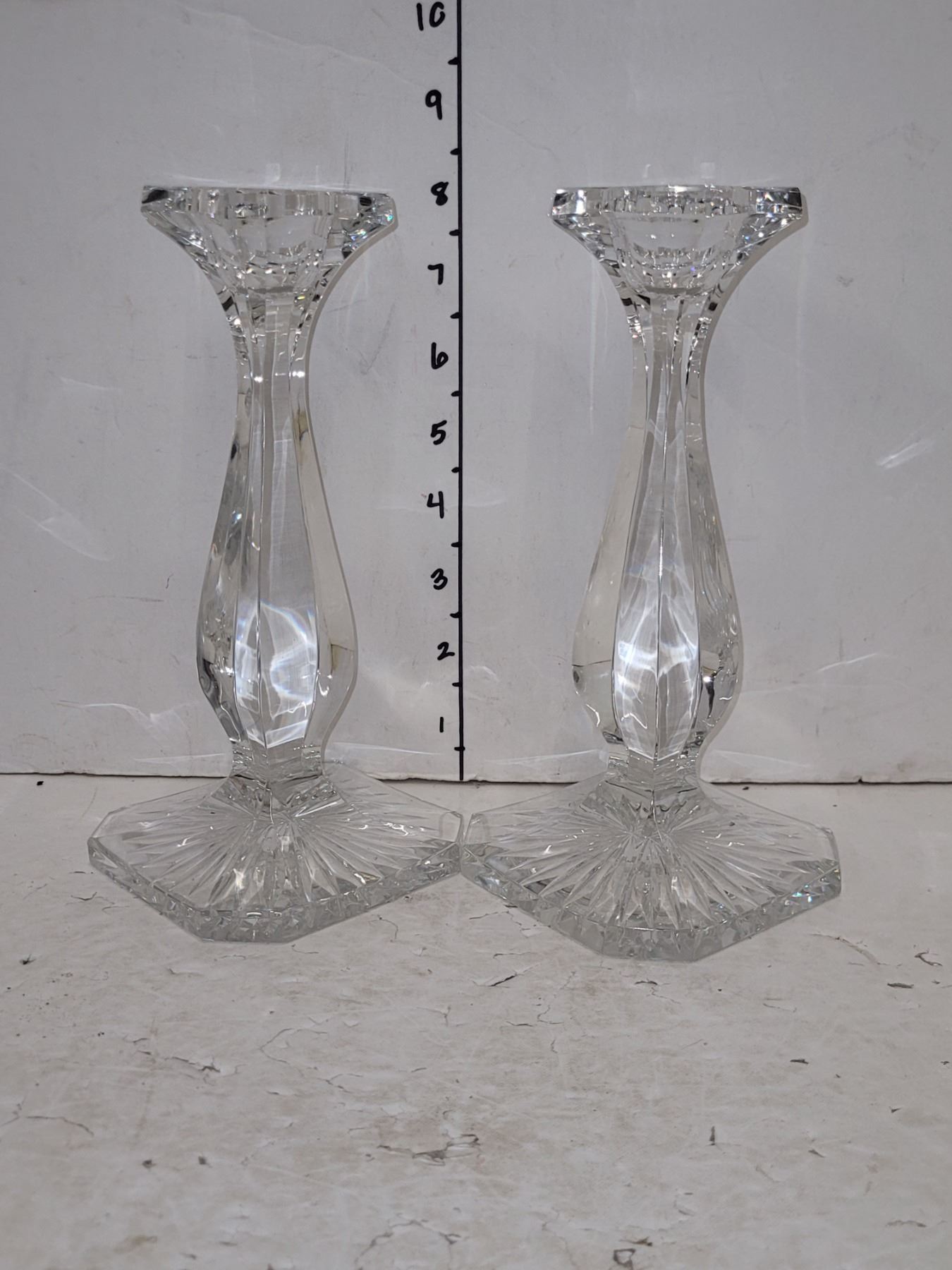 Rare Pair of Signed Goldberg Cyrstal Candlesticks