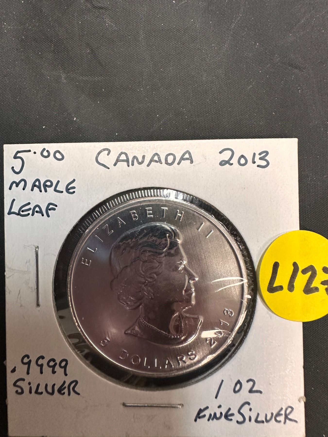 2007 $5.00 Canadian Coin, Fine Silver, 1 OZ, .999, Maple Leaf