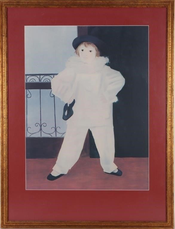PABLO PICASSO PAUL EN PIERROT COLORED PRINT