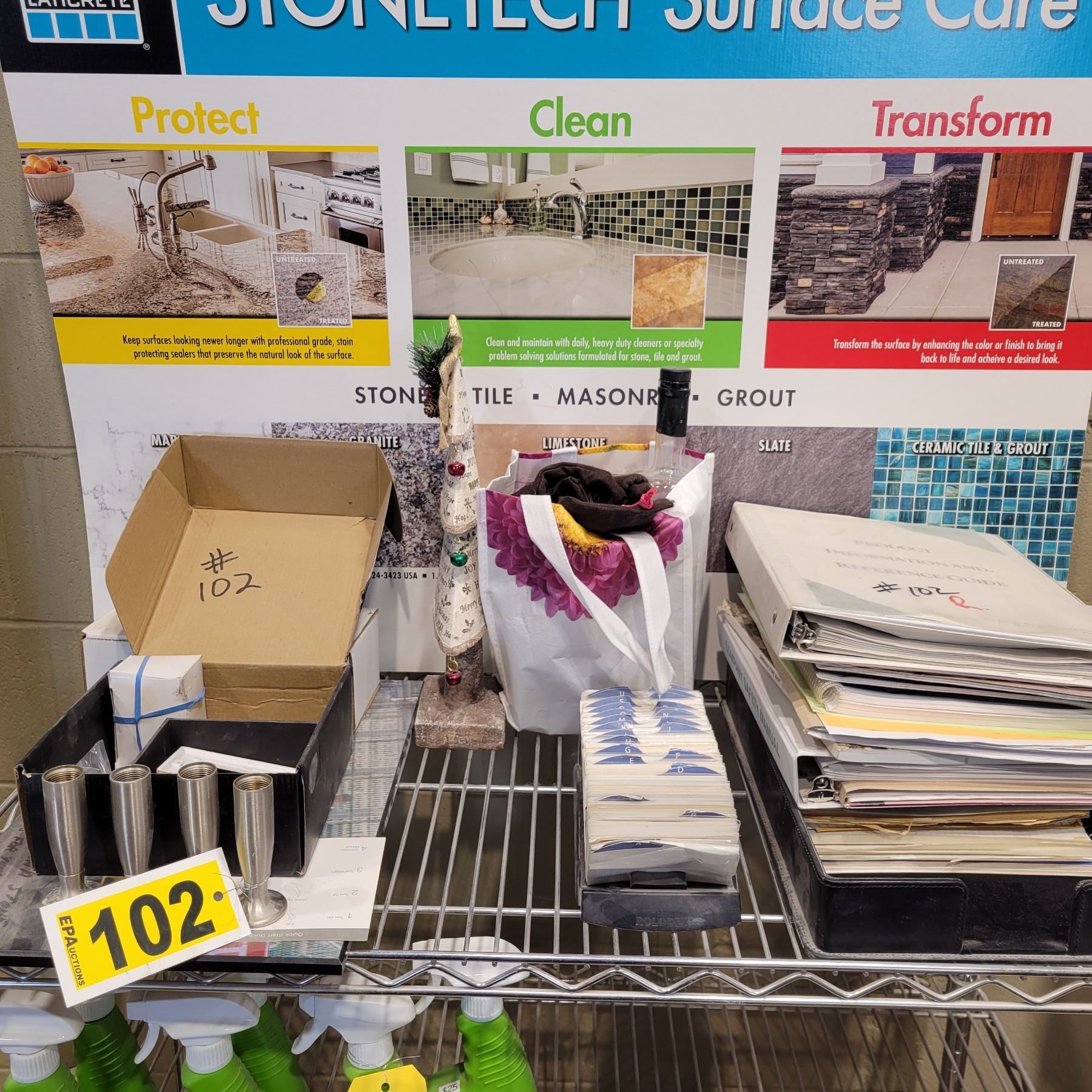 Top shelf of Binders, starter kit & misc.