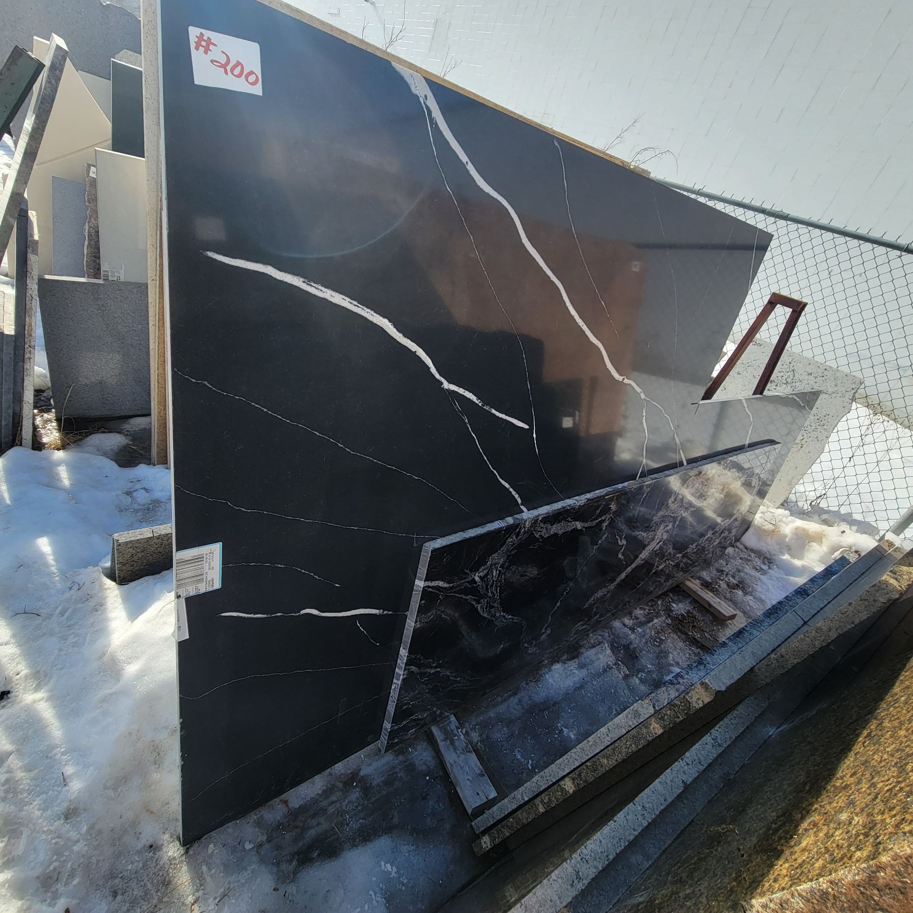 1- Partial slab of Silestone marguina, 2cm & 1- partial slab of black ...