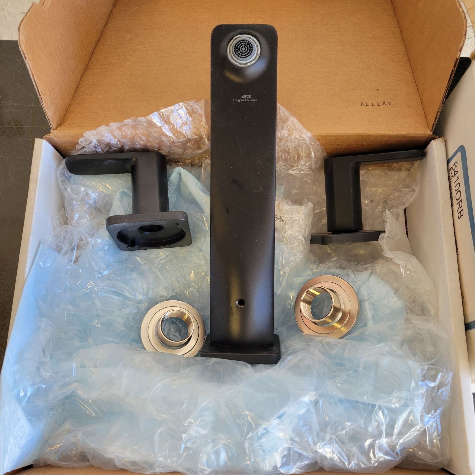 Kohler Parallel 2 handle wall mount, matte black bathroom faucet