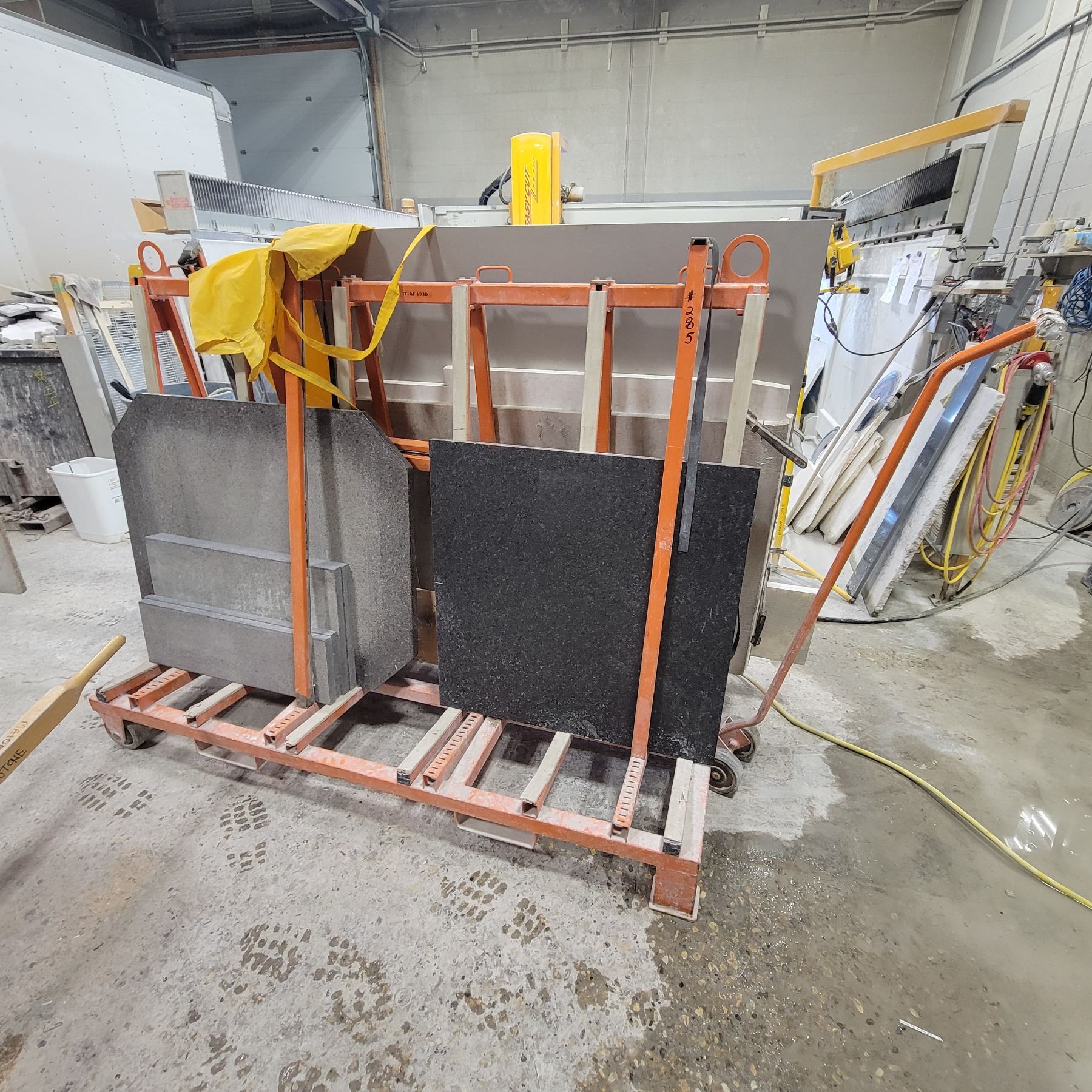 Double sided rolling A-frame, 76 in x 43 in x 61 in H, contents do not ...