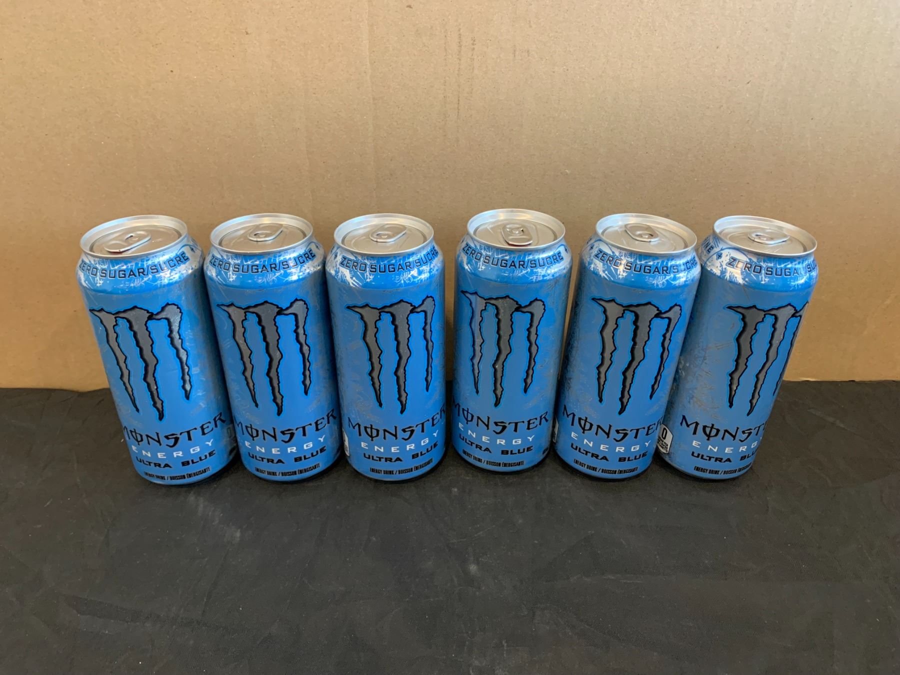 Lot of 6 Cans - Monster Energy ULTRA BLUE 473ML