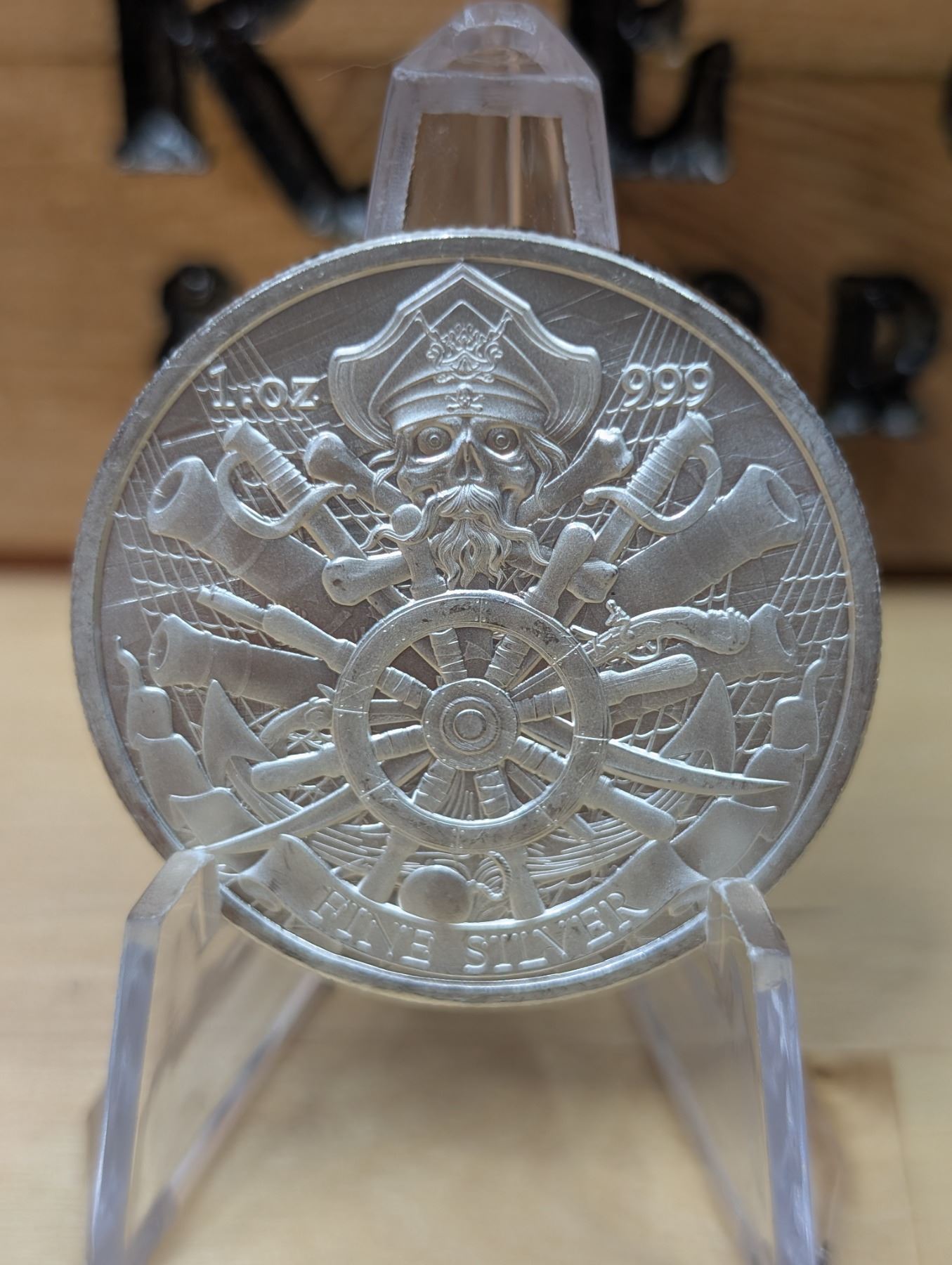 Lot 60-1) 1 oz Silver Dead Men Tell No Tales