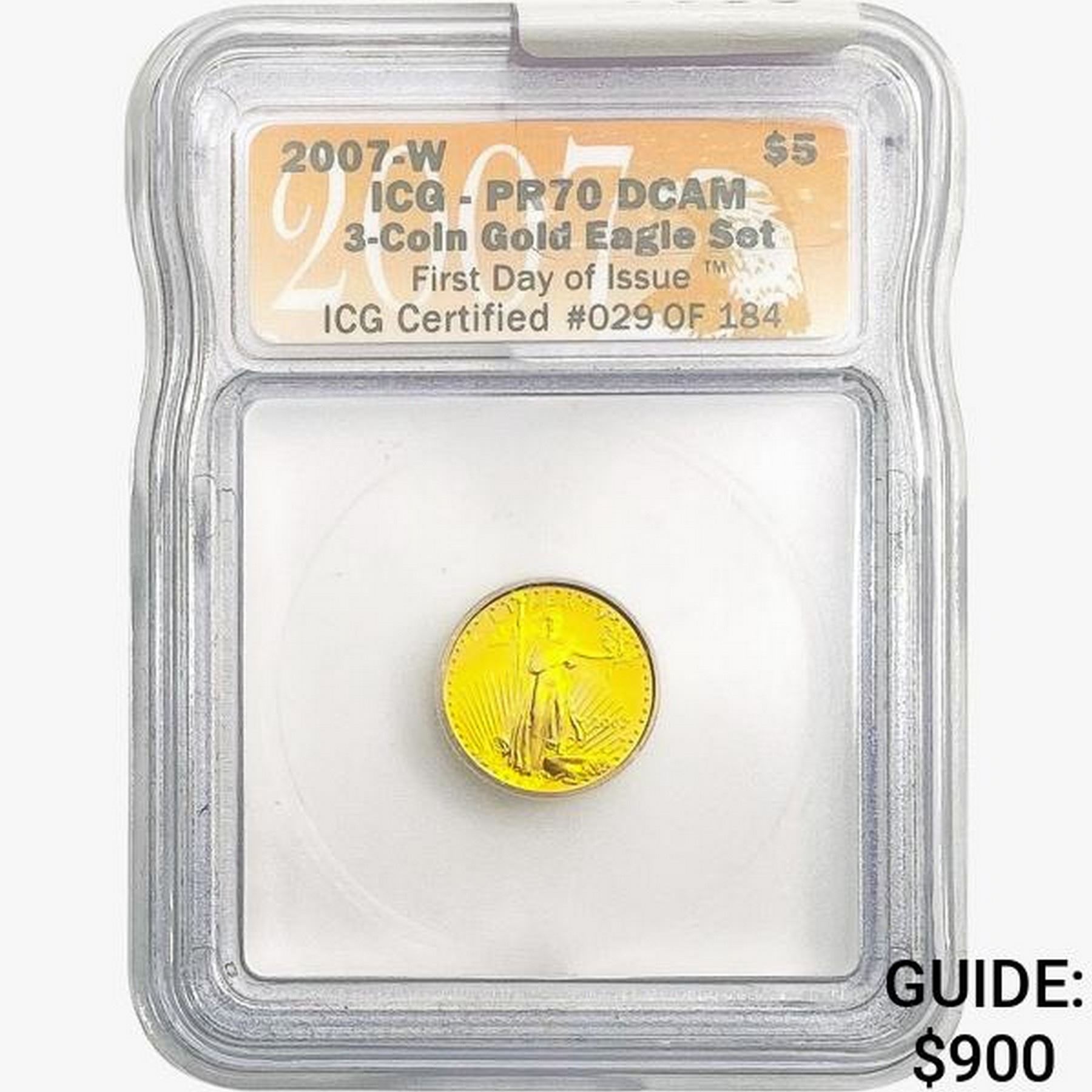 2007-W 1/10oz $5 AGE ICG PR70 DCAM