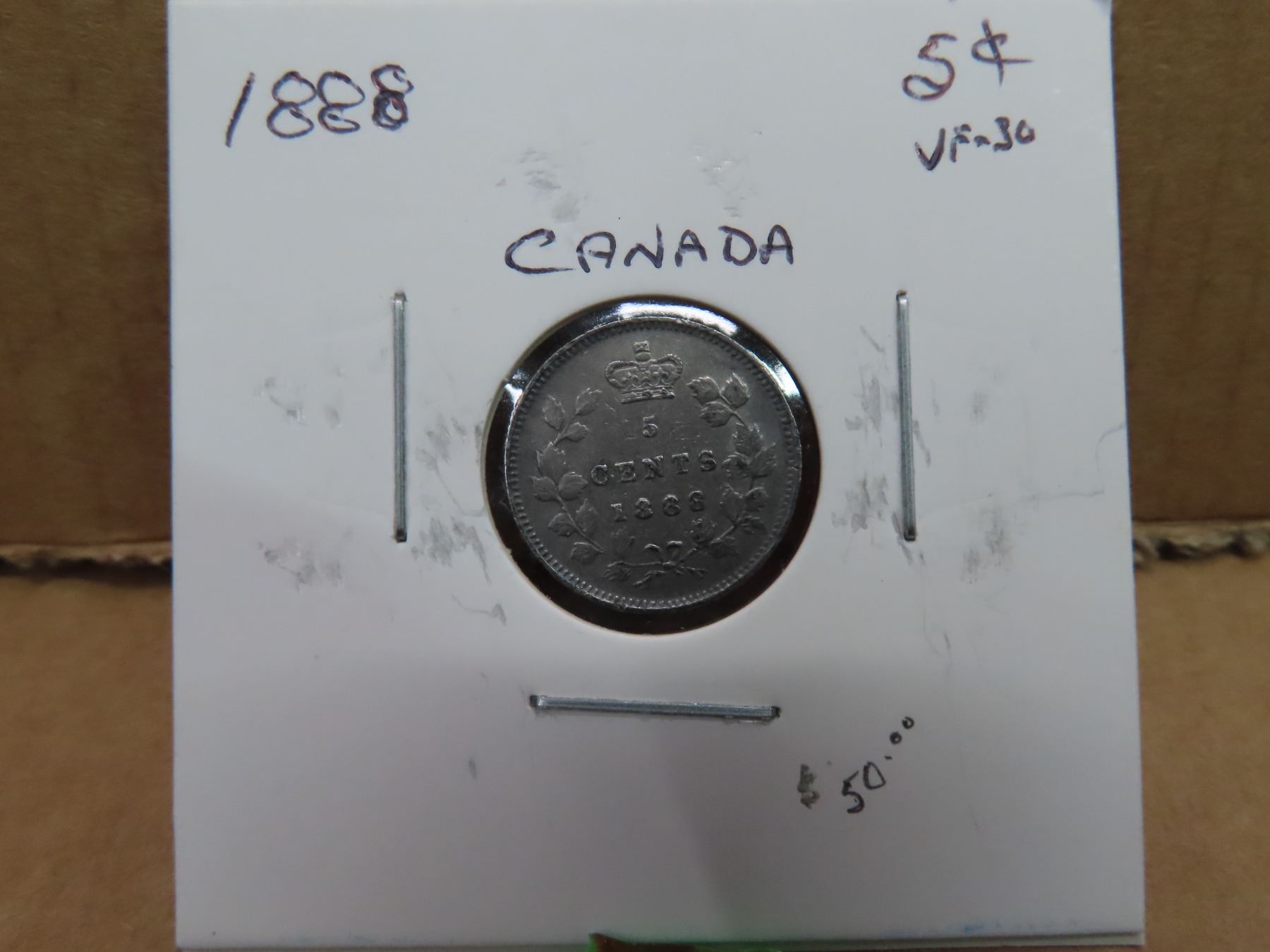 1888 Canadian silver 5 cent Vf-30 - Schmalz Auctions
