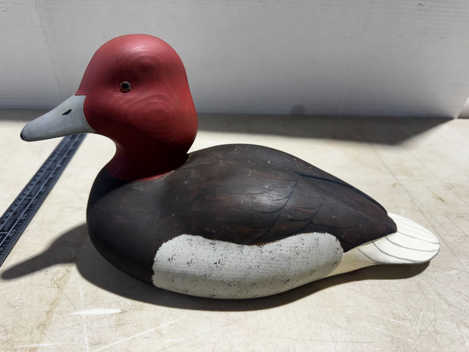 Decorative Decoy - Red Head Duck Hand Painted (Wood). - Schmalz Auctions