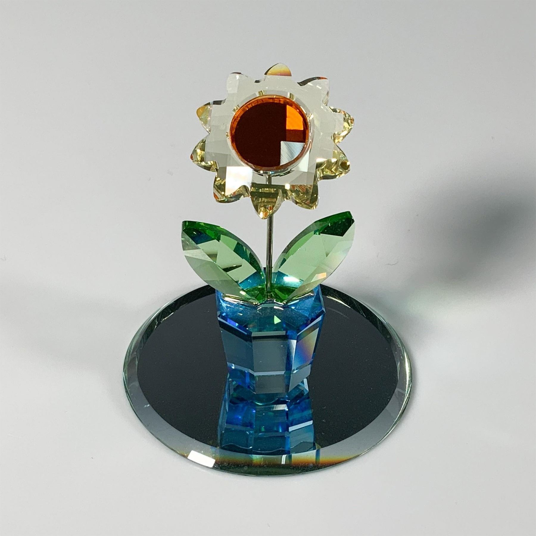 Swarovski Small Crystal Figurine with Mirror Base, Sunflower