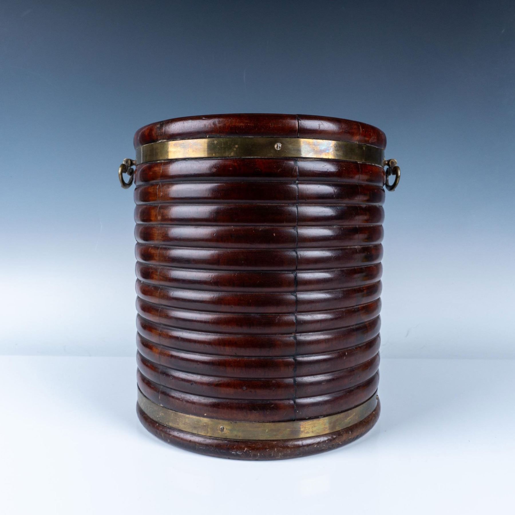 Irish Regency Mahogany and Brass Peat Bucket