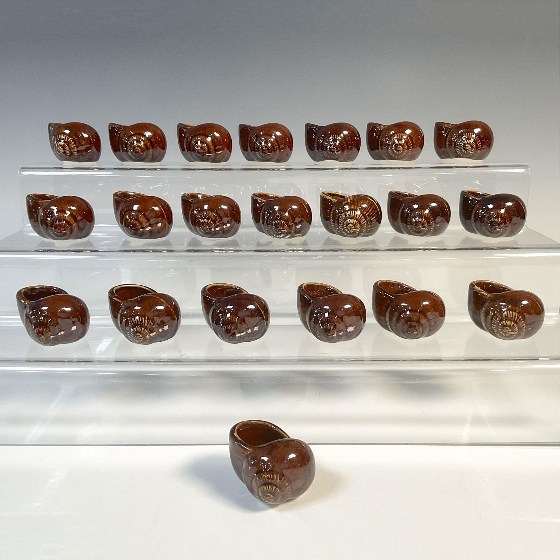 Vintage Hall Ceramic Shell Escargot Cups