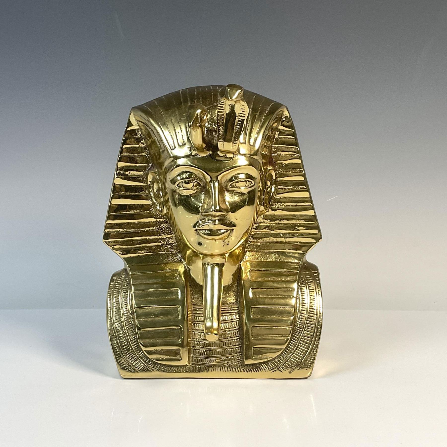 Egyptian Revival Metal Bust of King Tut