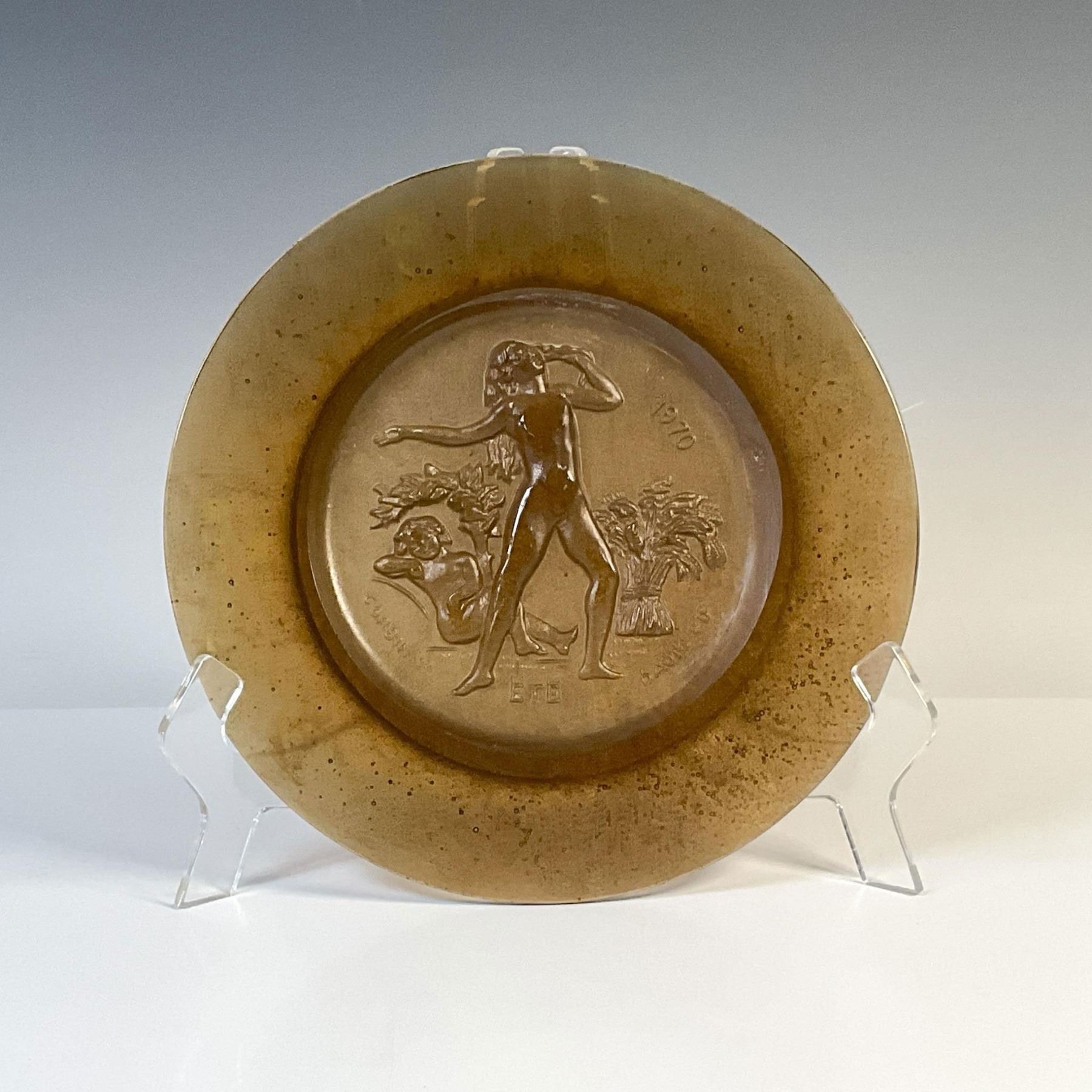 Raymond Corbin for Daum, Four Seasons Plate, Yellow