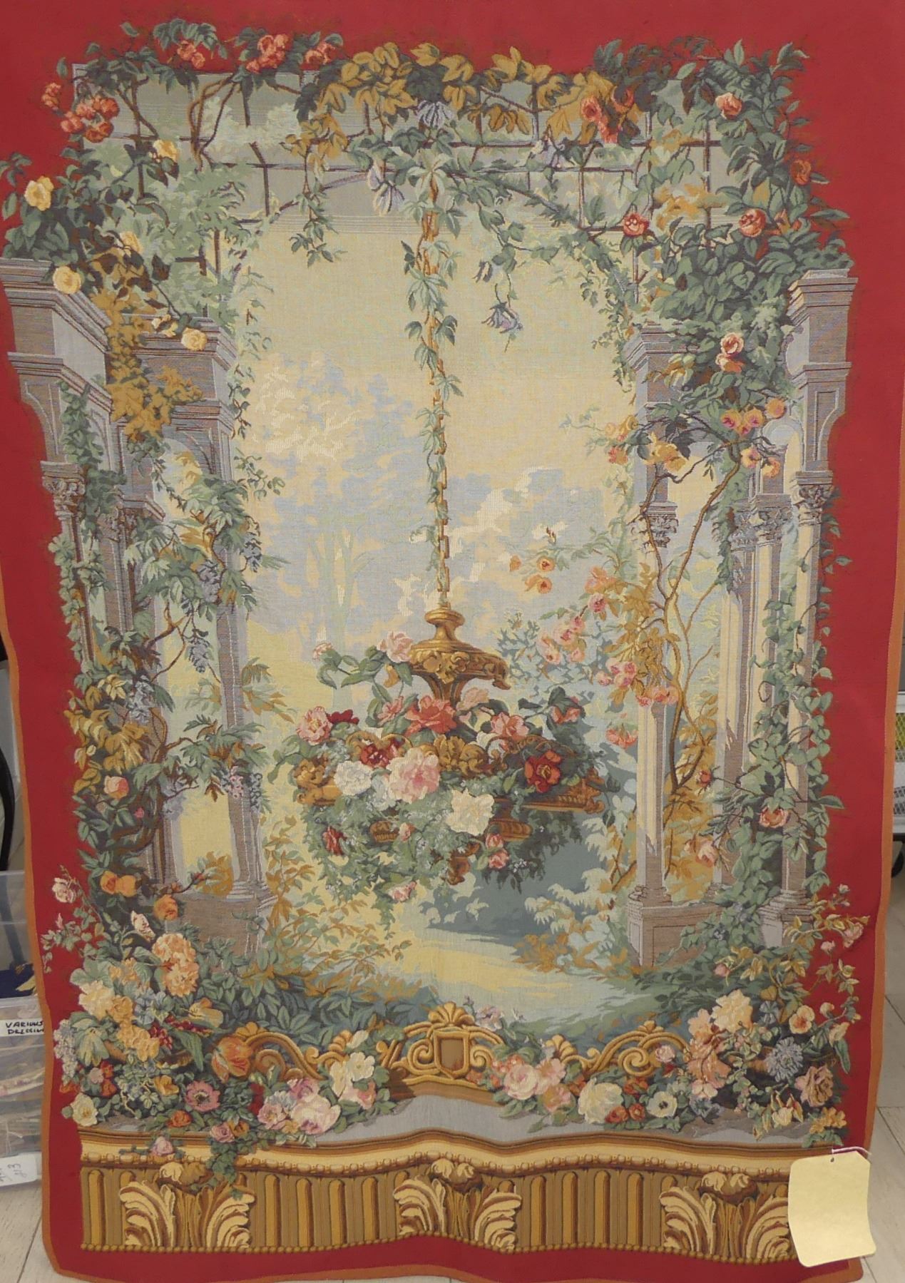 Large Vintage French Floral Tapestry