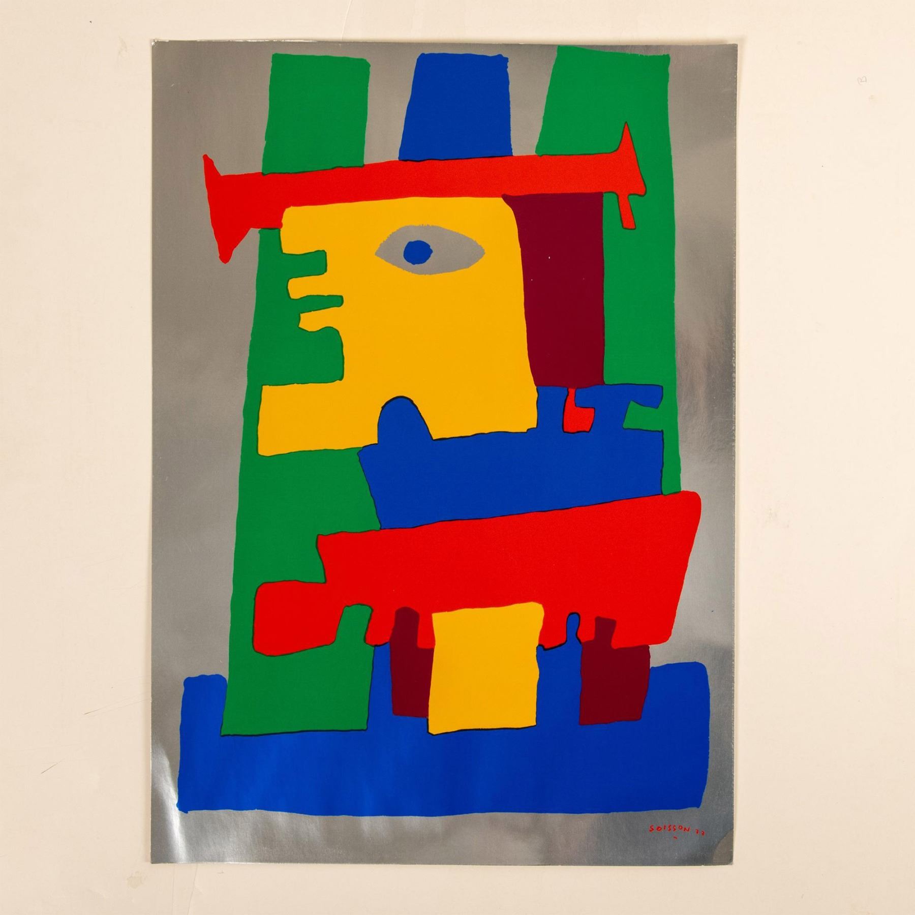 Jacques Soisson, Color Serigraph on Silver Foil Paper