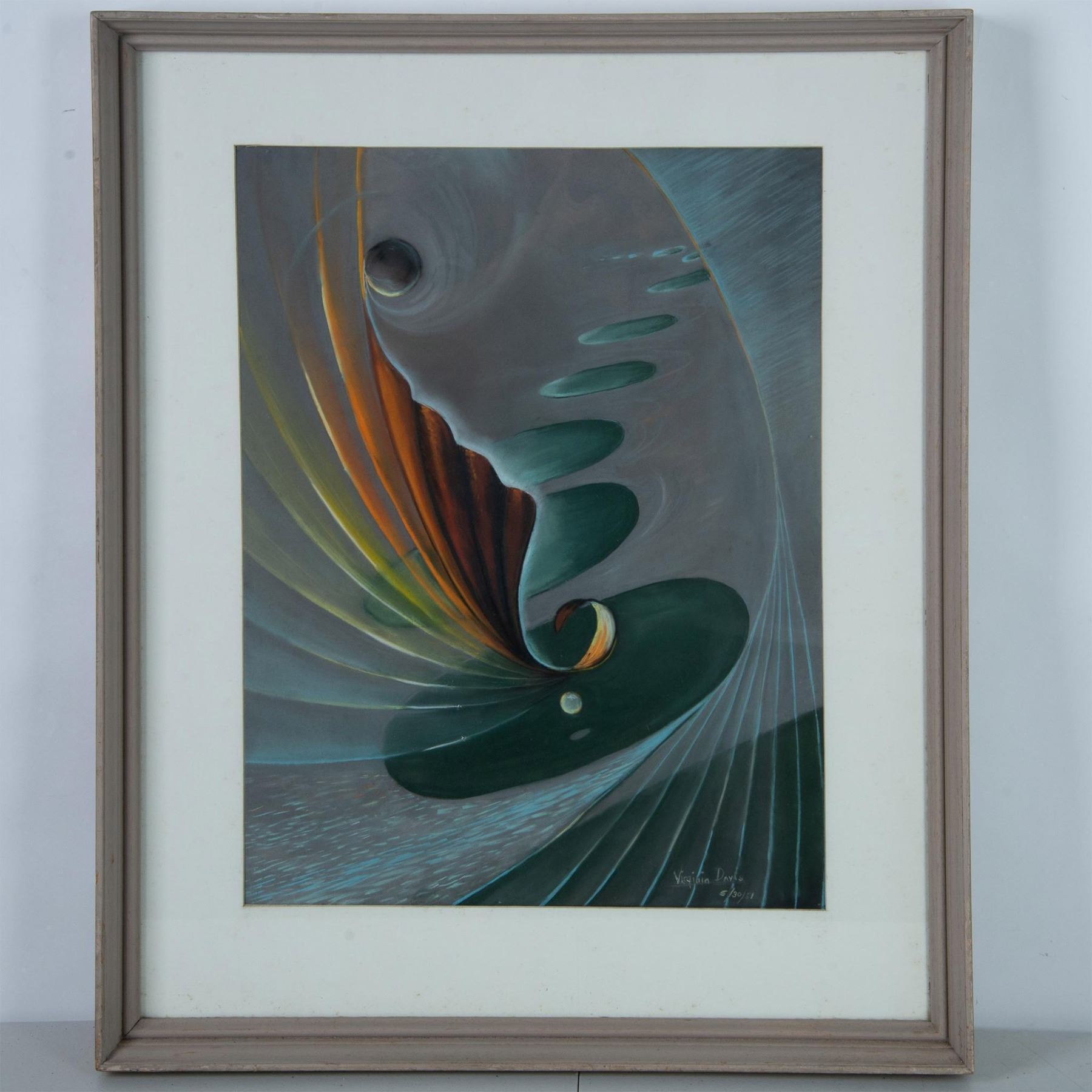 Virginia Davis, Original Pastel on Paper, Abstraction Signed