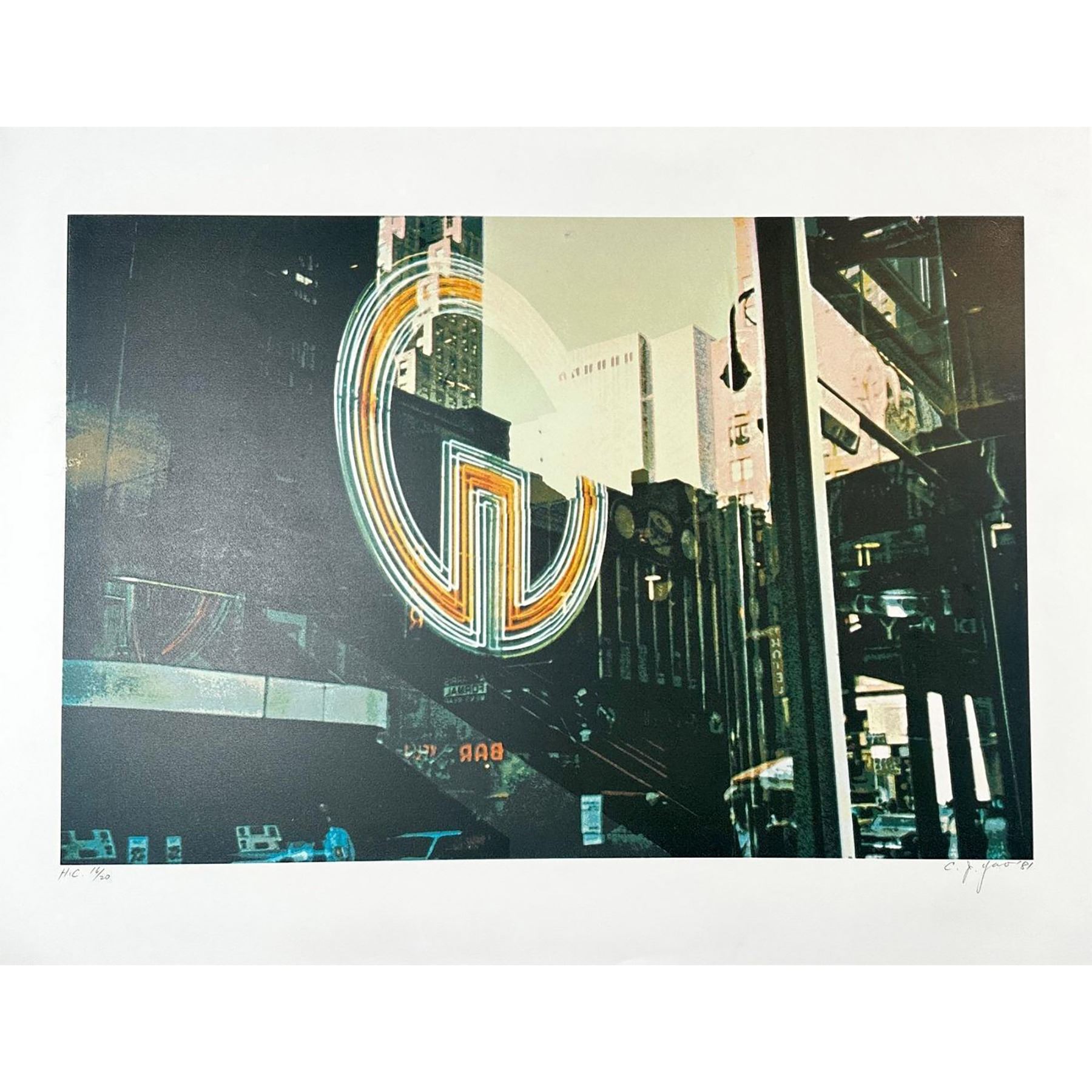 Ching Jang YAO Screenprint Reflection signed