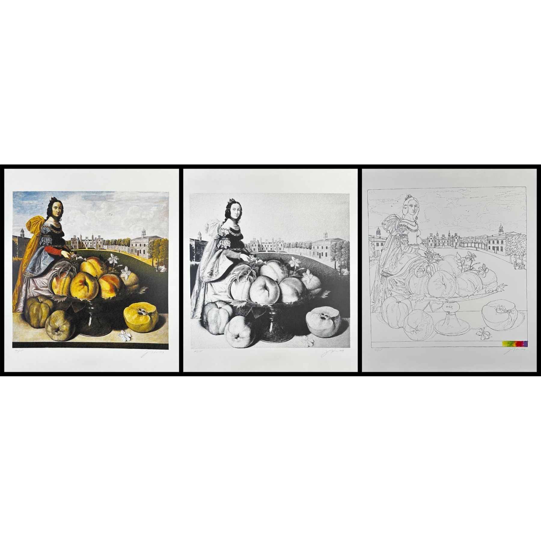 Josef Levi (American 1938) 3 Lithographs Still Life With Zurbaran