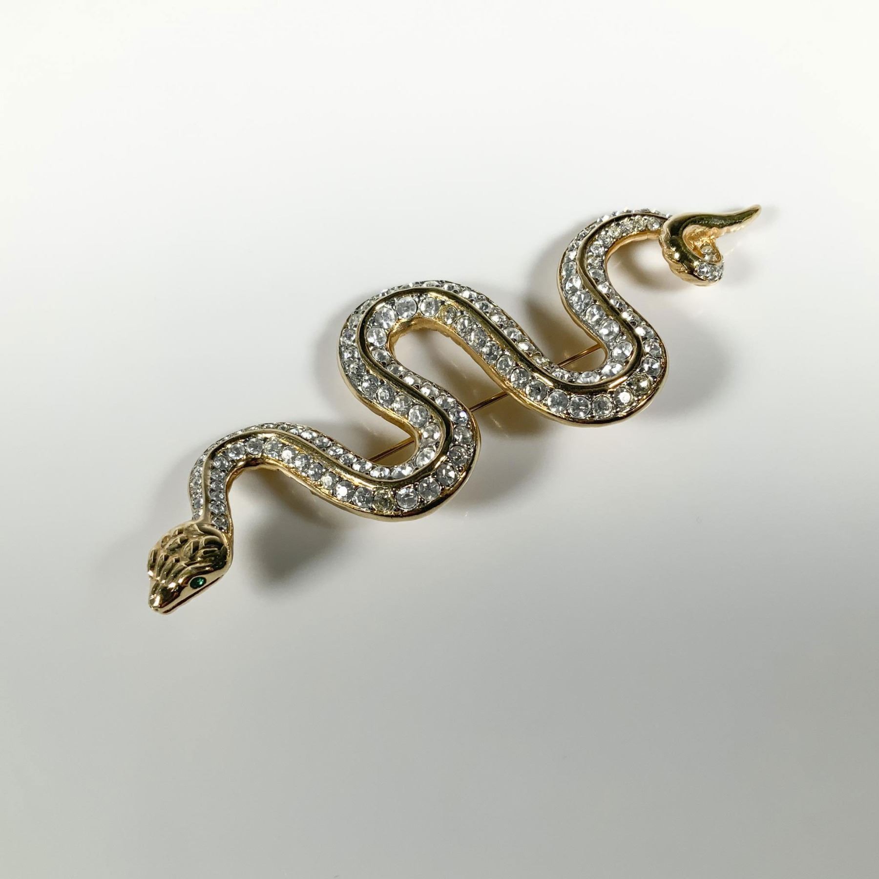 Swarovski Crystal Snake Brooch Pin