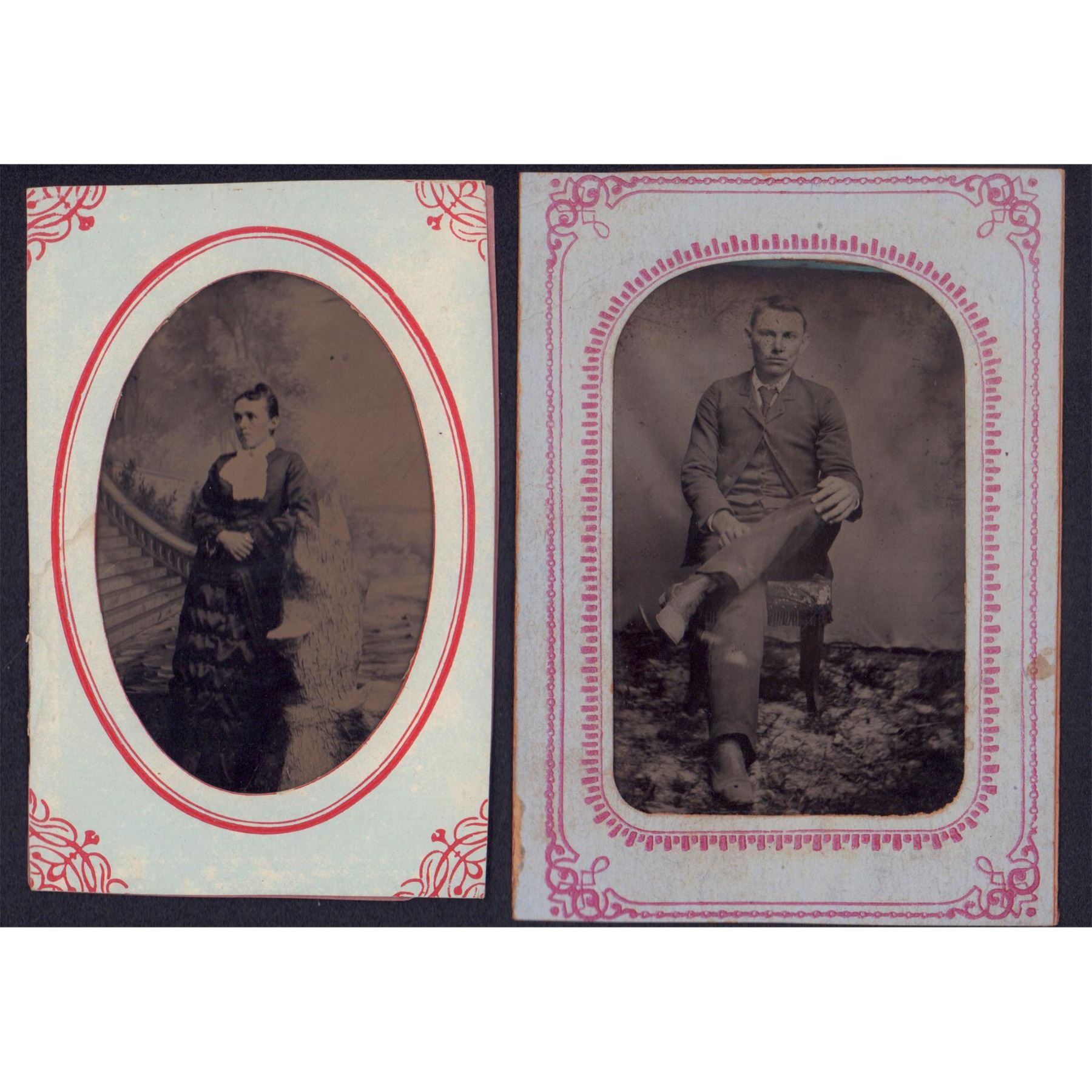 Pair of Antique Tintype Photographs