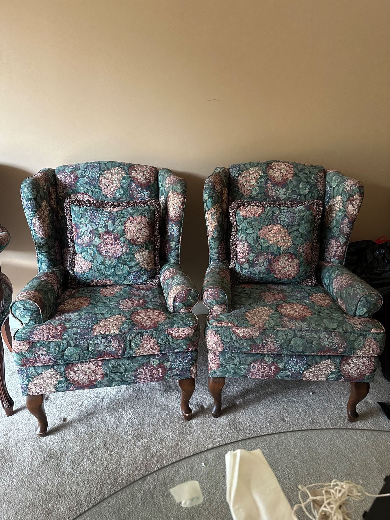 2 wingback chairs