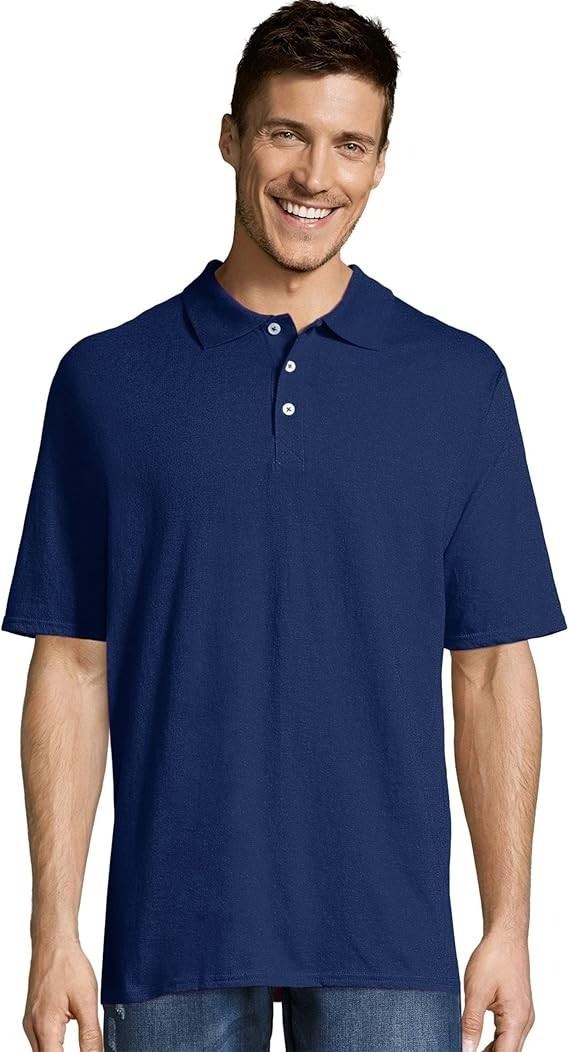 Hanes Mens X-Temp Performance Polo Shirt Navy Xlarge