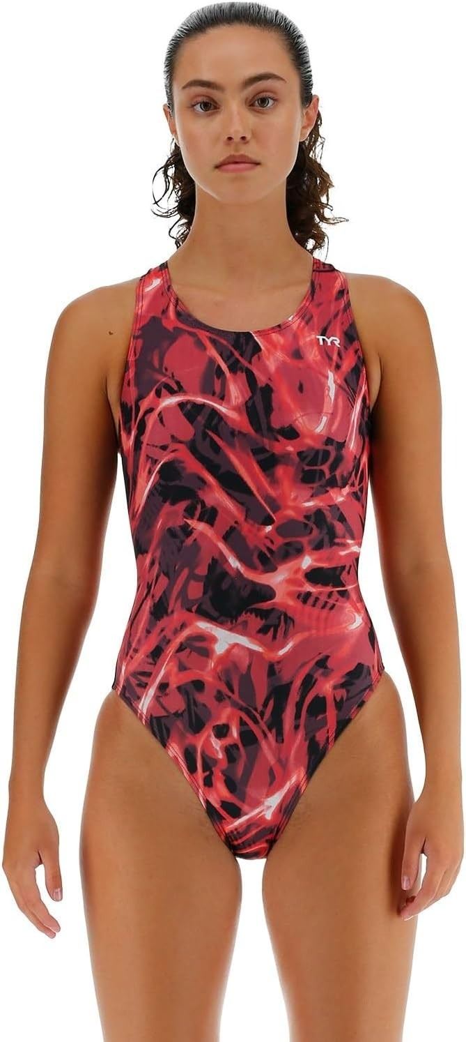 Tyr Womens Durafast Lite Maxfit Swimsuit Electro Red 34