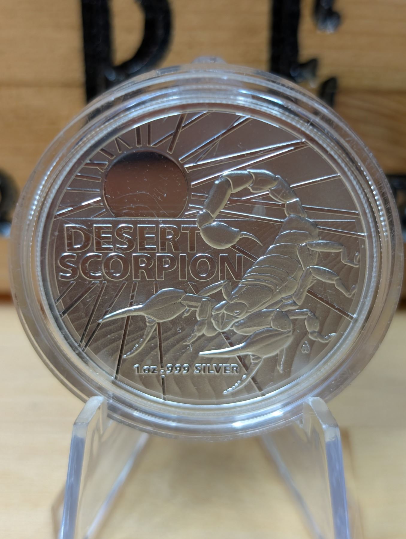 Lot 55-1) 1 oz Desert Scorpion silver coin 2022