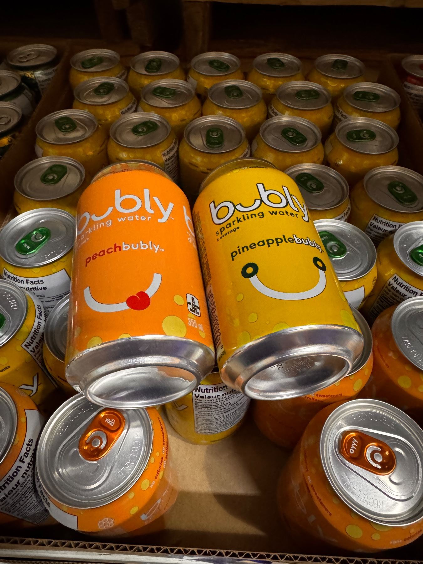 35 Single Cans of Assorted Sodas - Peach Bubbly - Pineapple Bubbly ...