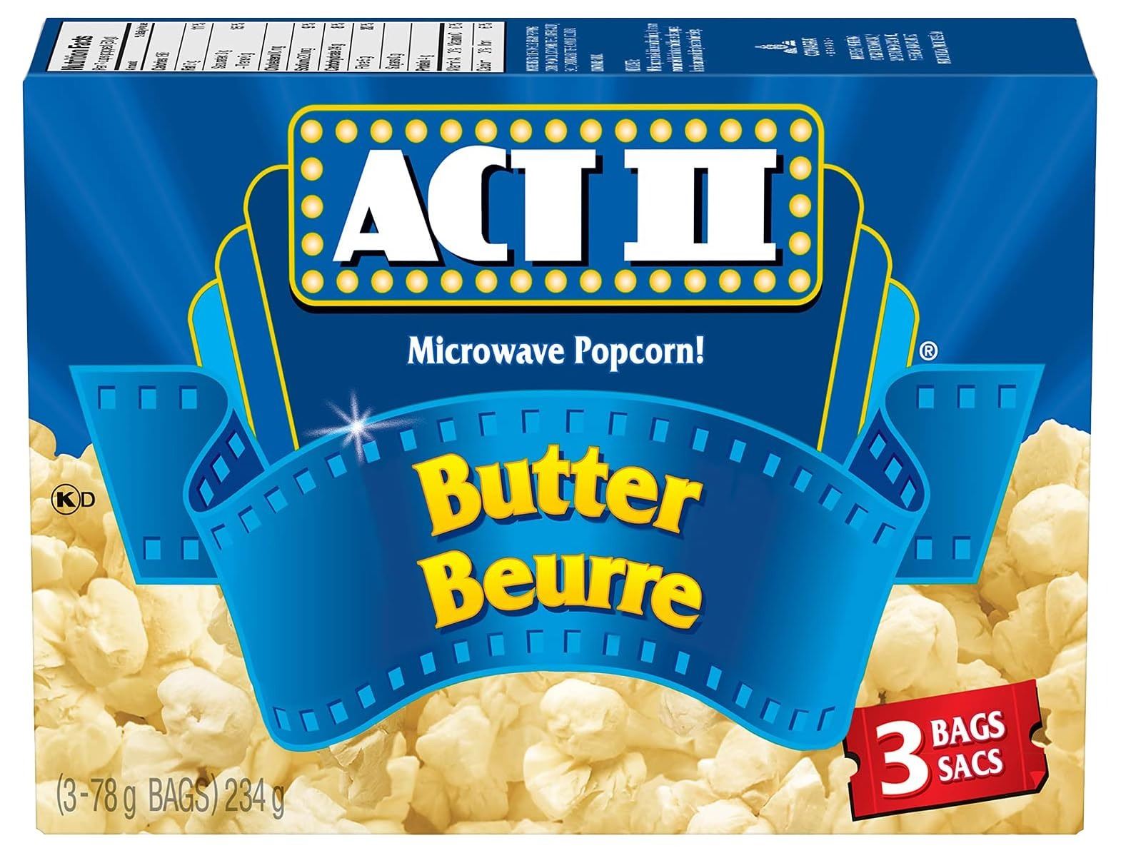 NEW 234G ACT II MICROWAVE POPCORN BUTTER