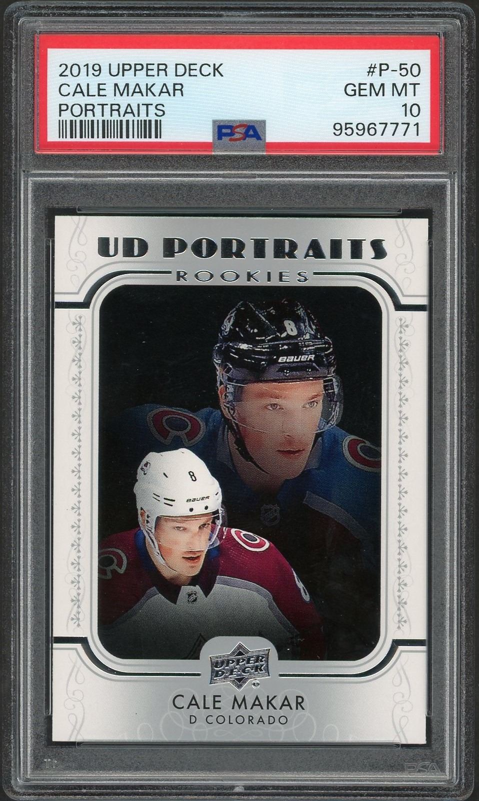 2019-20 Upper Deck Cale Makar UD Rookie Portraits - PSA 10
