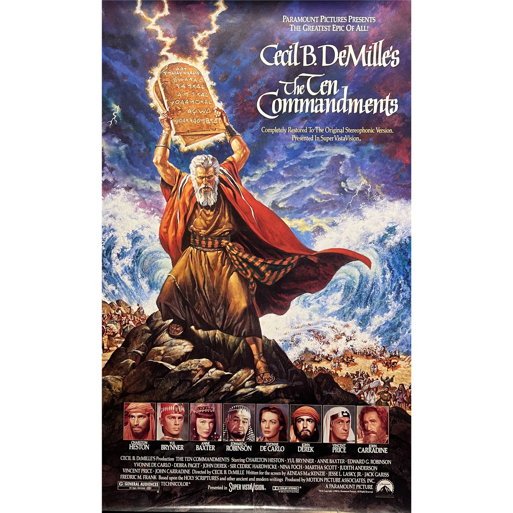 The Ten Commandments re-release original movie poster