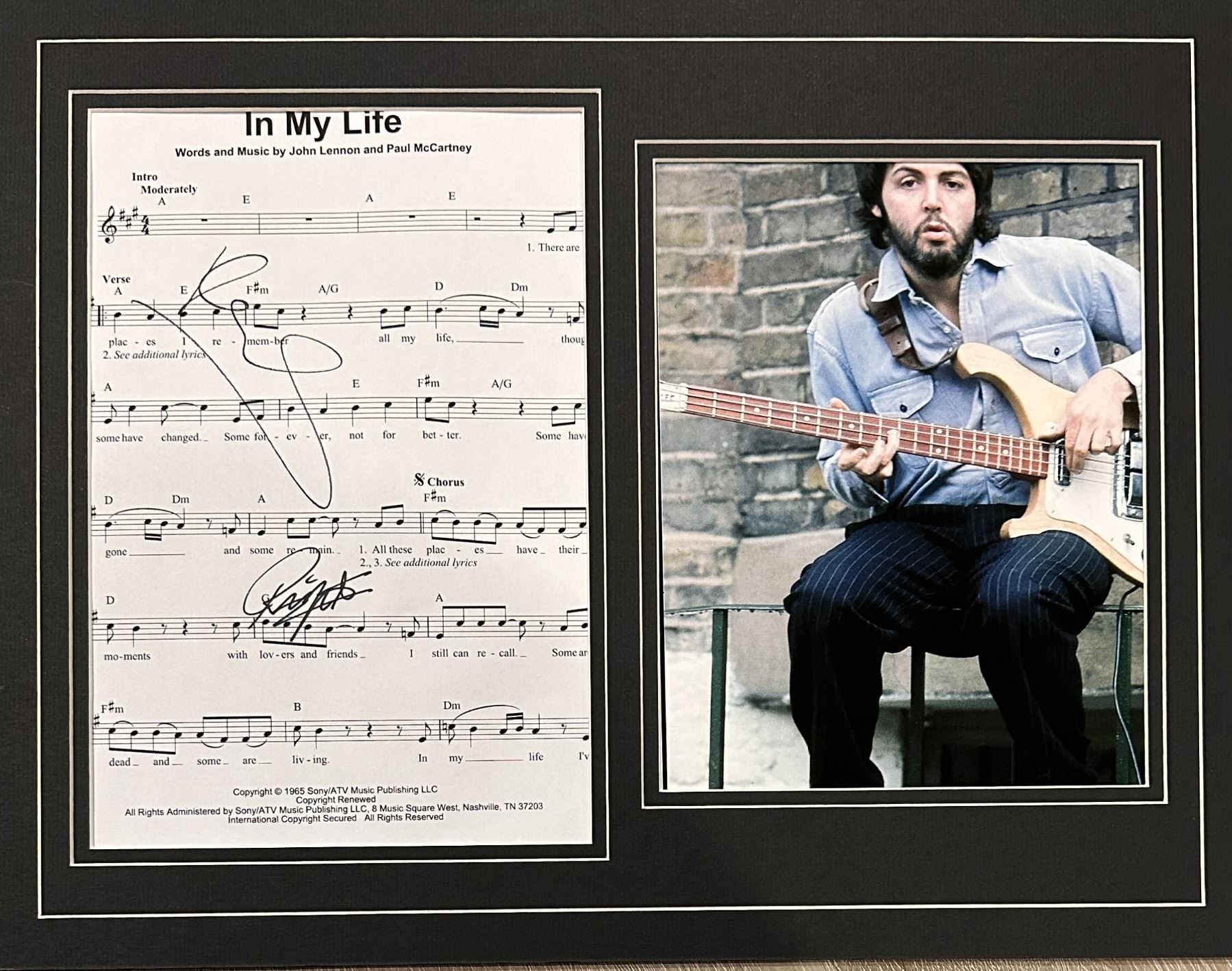 Paul McCartney Autographed Matted Sheet Music