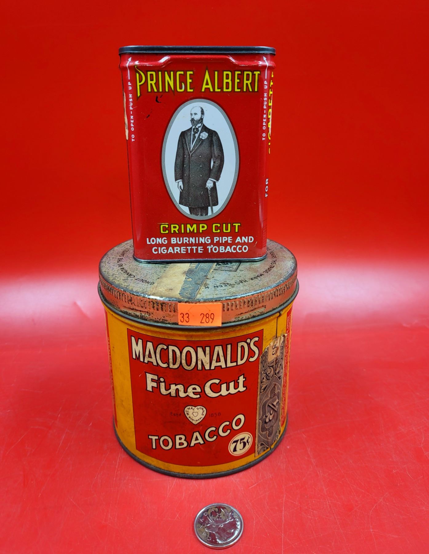Original Macdonald's Fine Cut Tobacco Tin & Prince Albert Crimp Cut ...