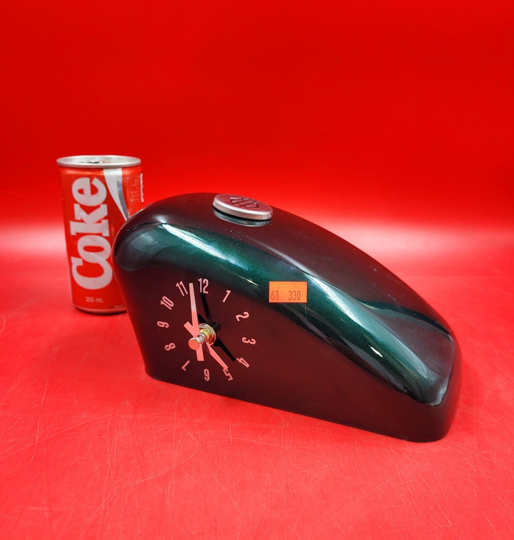 Harley Davidson Green Mini Gas Tank Desk Clock