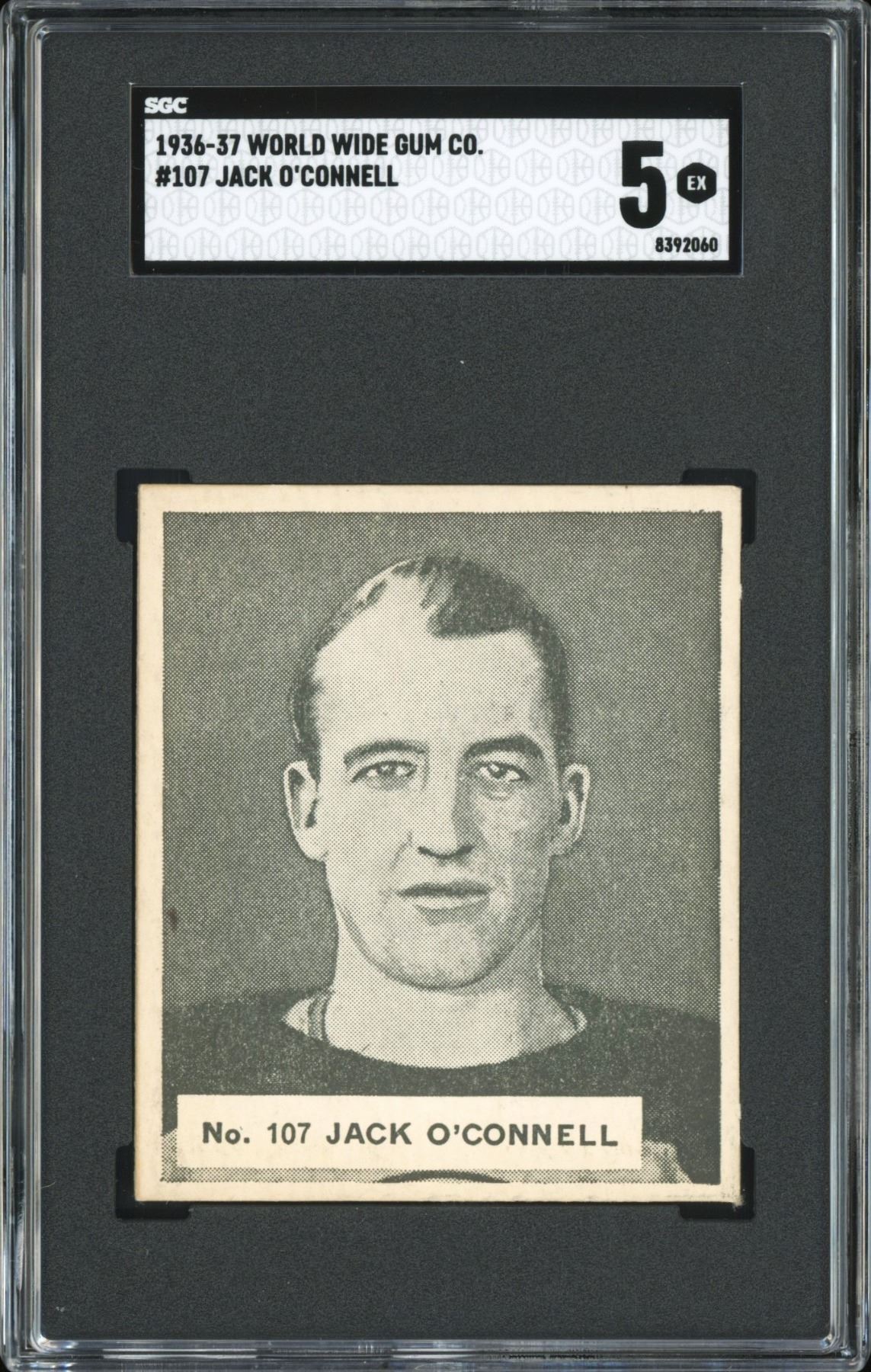 1937 World Wide Gum #107 Jack O'Connell (SGC 5)