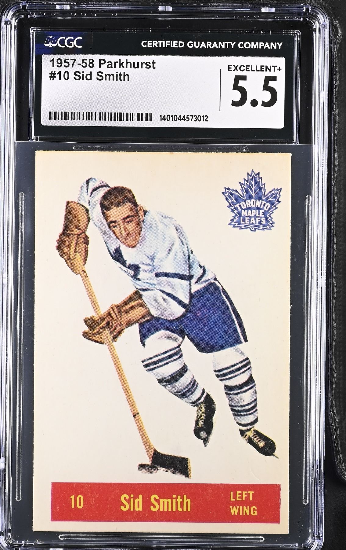 1957-58 Parkhurst #T10 Sid Smith (CGC 5.5)
