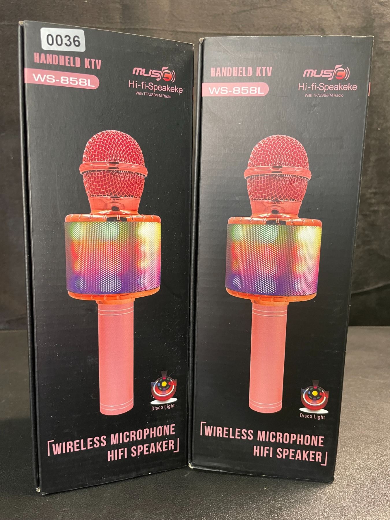 2 Handheld Wireless Microphones/Karaoke Microphones (Model: WS-858L) - Brand New!