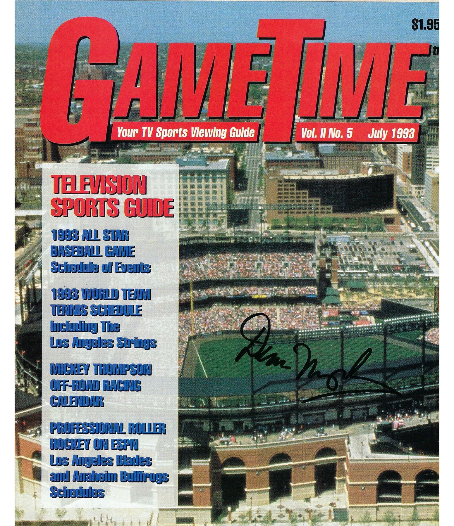 signed Game Time magazine