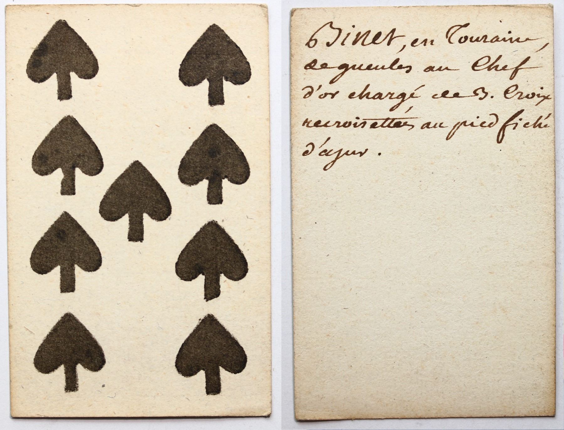 French Colonial Issue Playing Card; Nine of Spades with French Hand ...