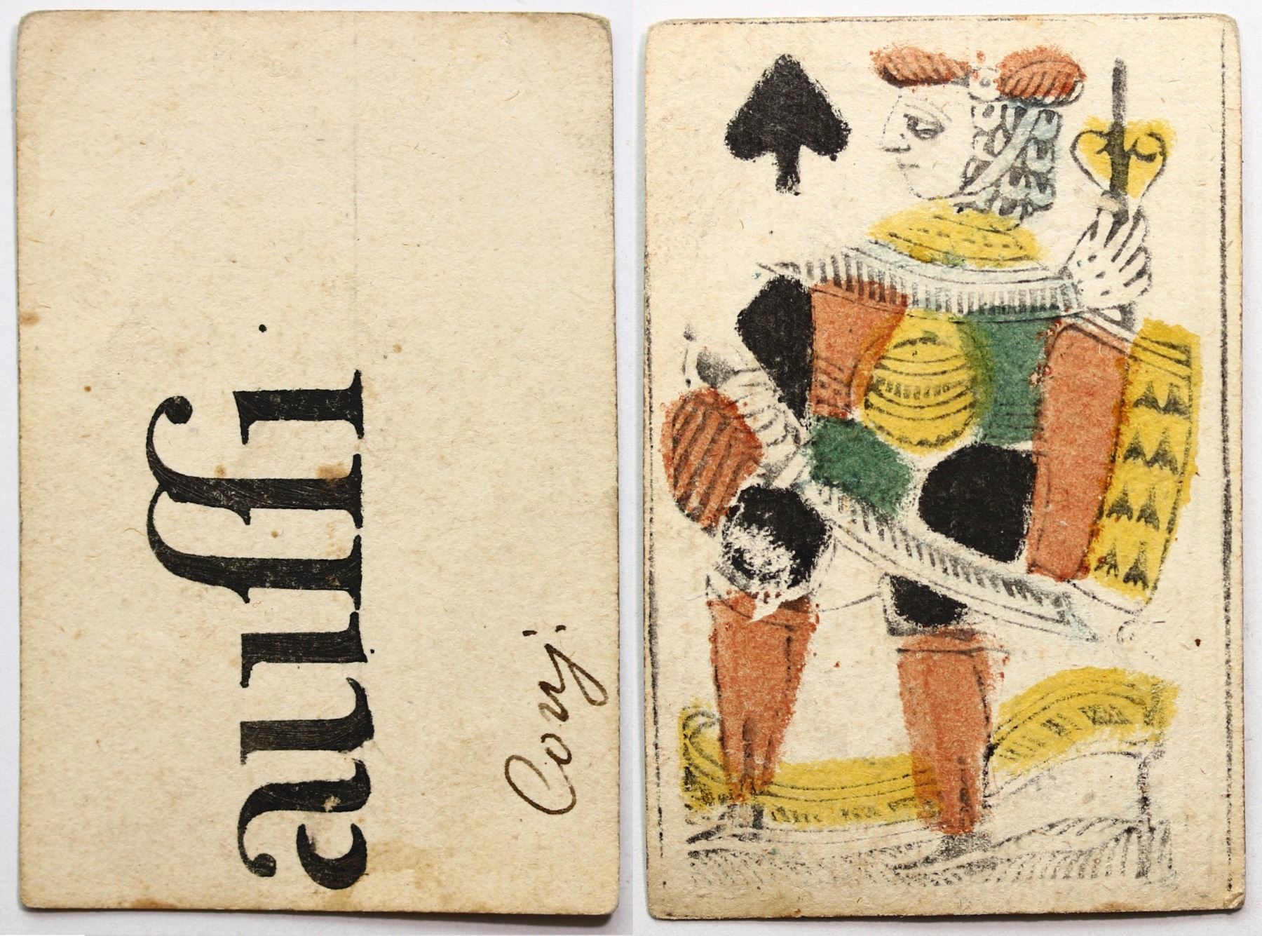 French Colonial Issue Playing Card; Jacks of Spades with French Hand ...