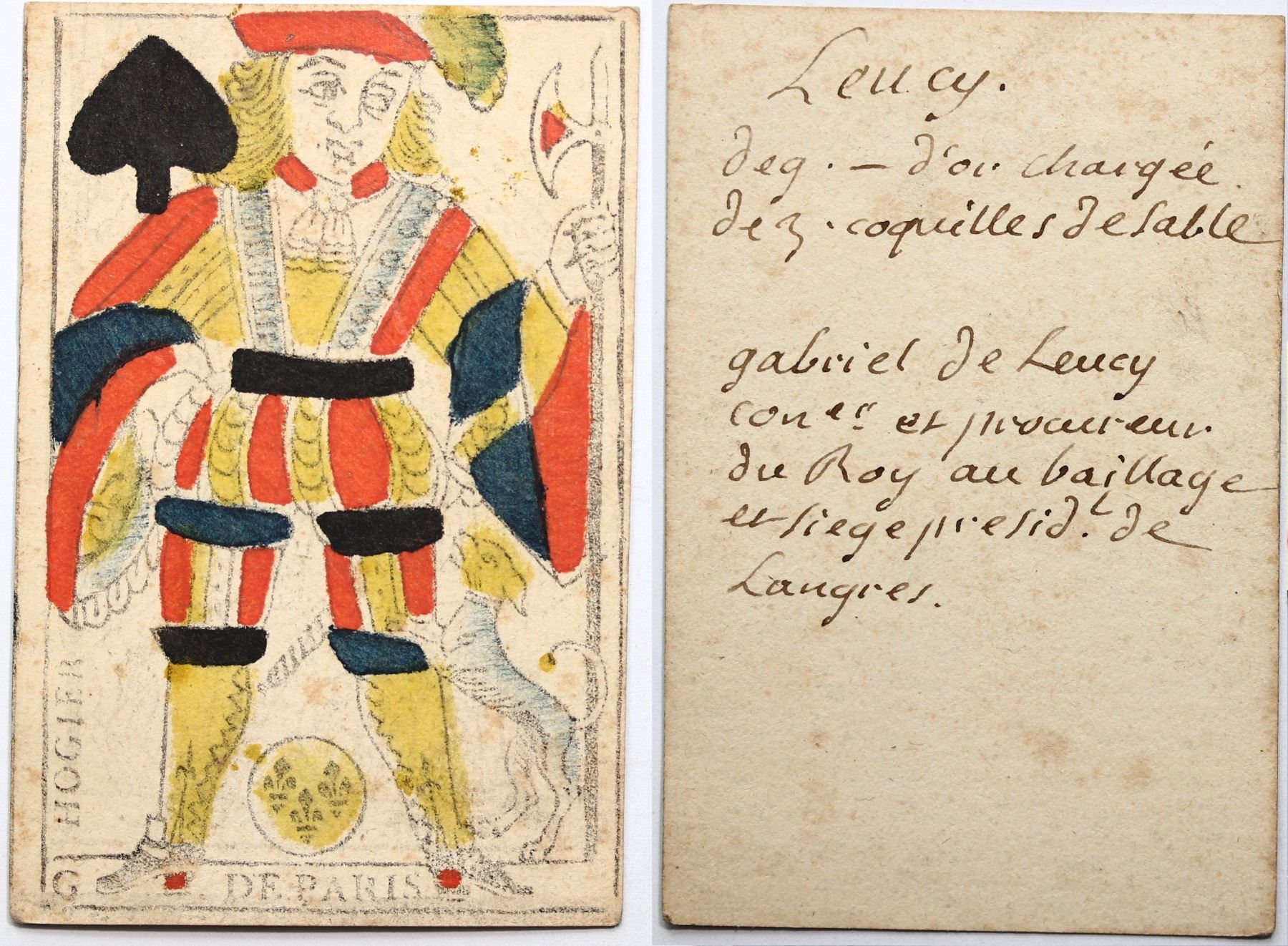 French Colonial Issue Playing Card; Jacks of Spades with French Hand ...