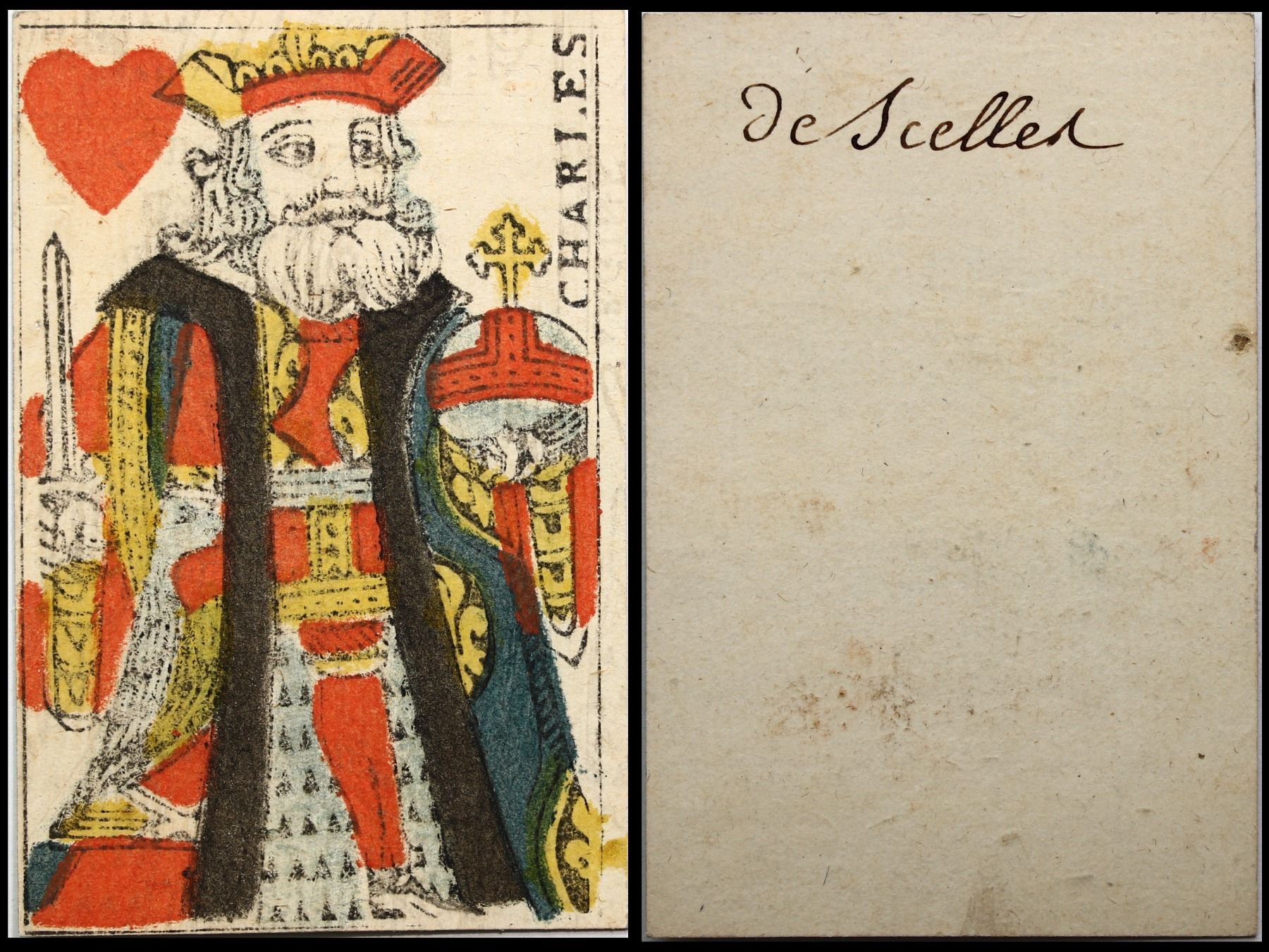French Colonial Issue Playing Card; King of Hearts with French Hand ...
