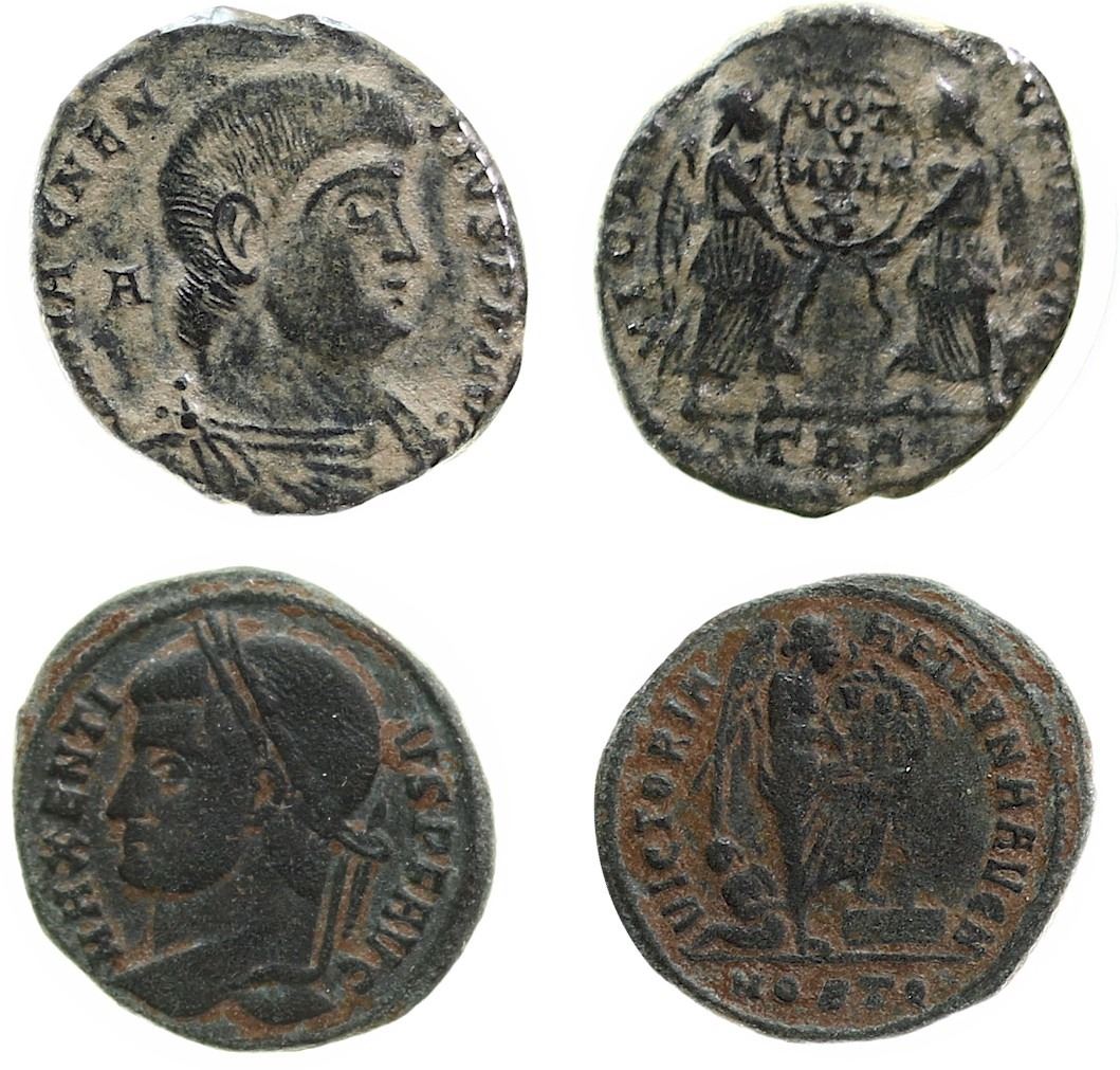 Ancients; Roman Empire, Maxentius 307-312, Half Follis, Ostia (AE ...