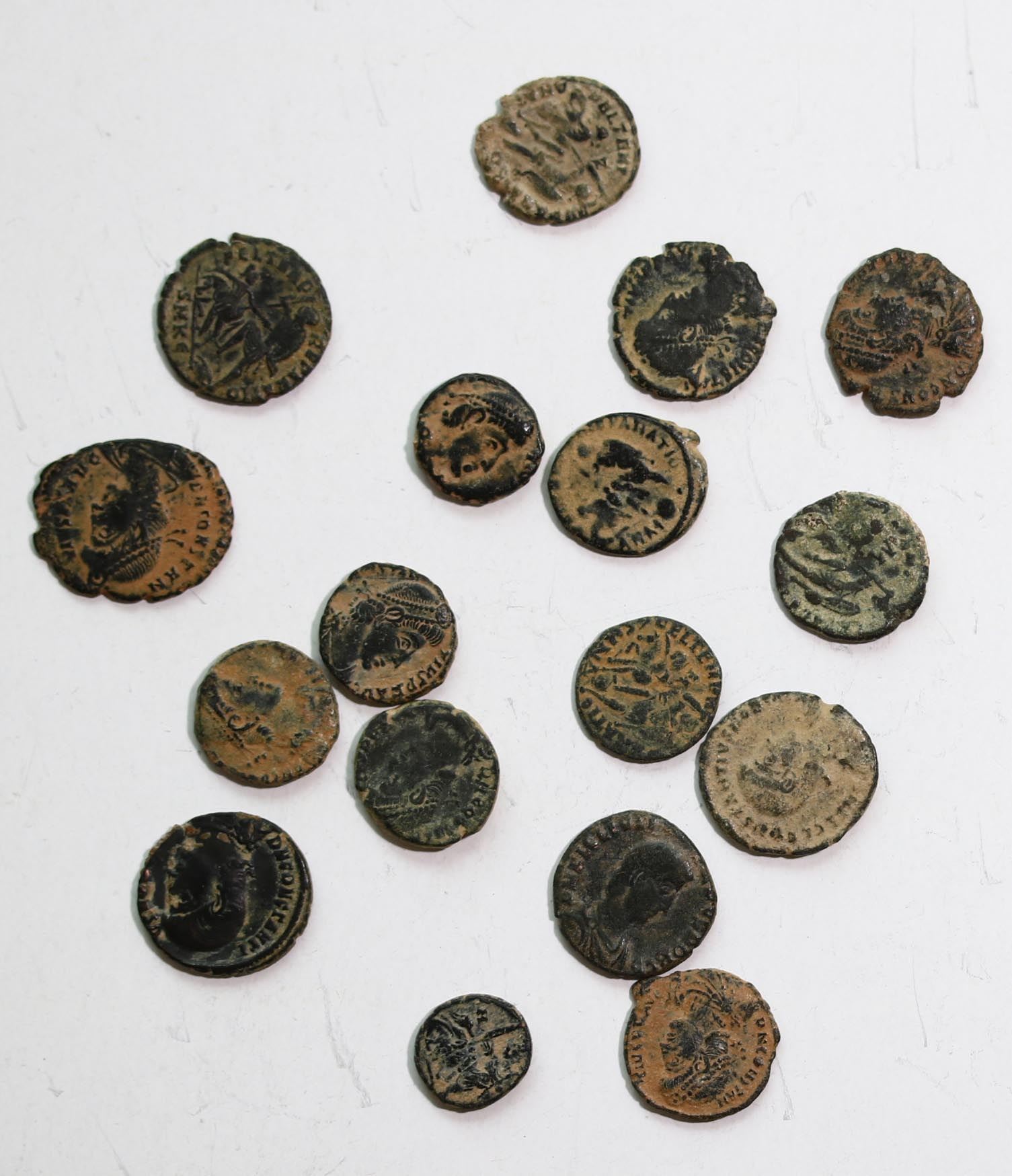 Ancients; Roman Coin Lot includes 17 various Bronze examples. Uncleaned ...