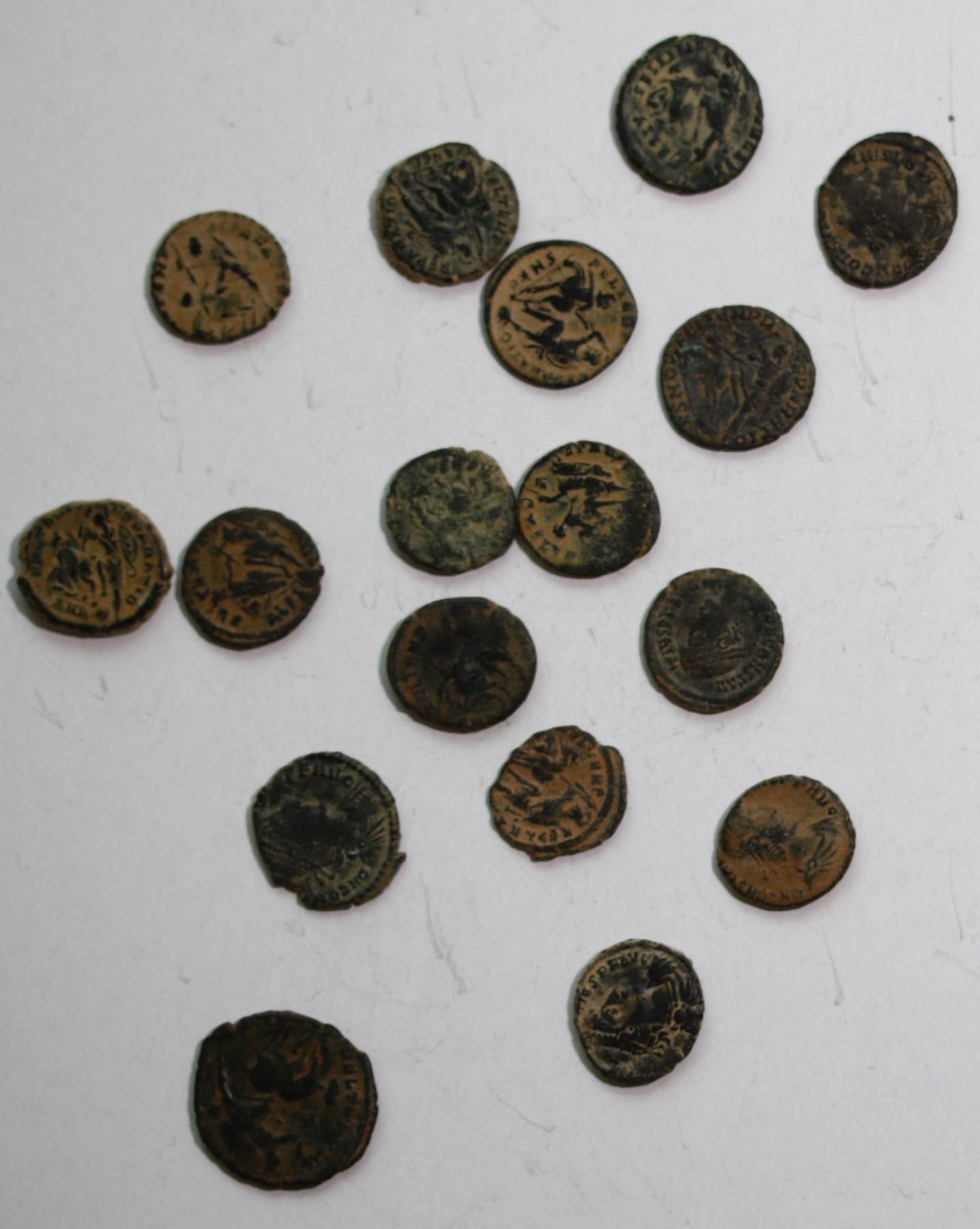 Ancients; Roman Coin Lot includes 17 various Bronze examples. Uncleaned ...