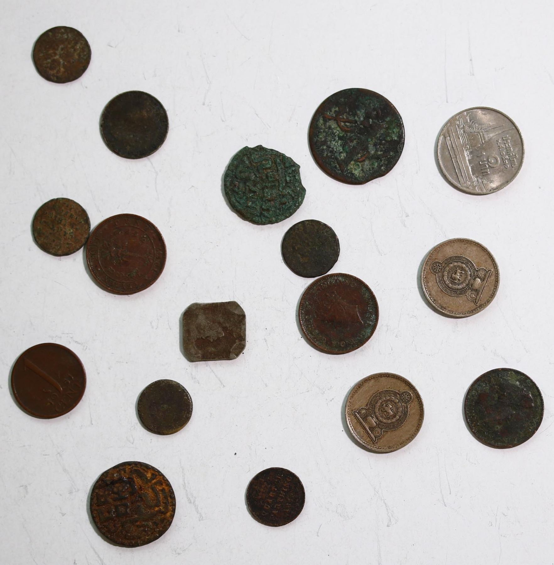 World Coins; Large Lot includes 200+ various Copper, possibly Bronze ...