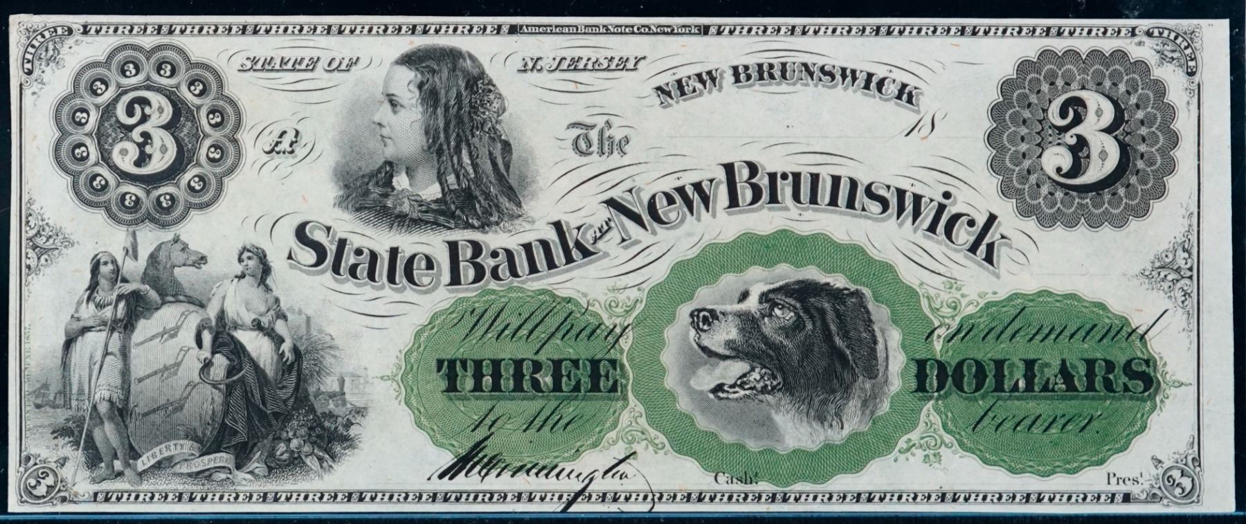 USA Oboslotete Banknote; State Bank at New Brunswick (New Brunswick) 18 ...